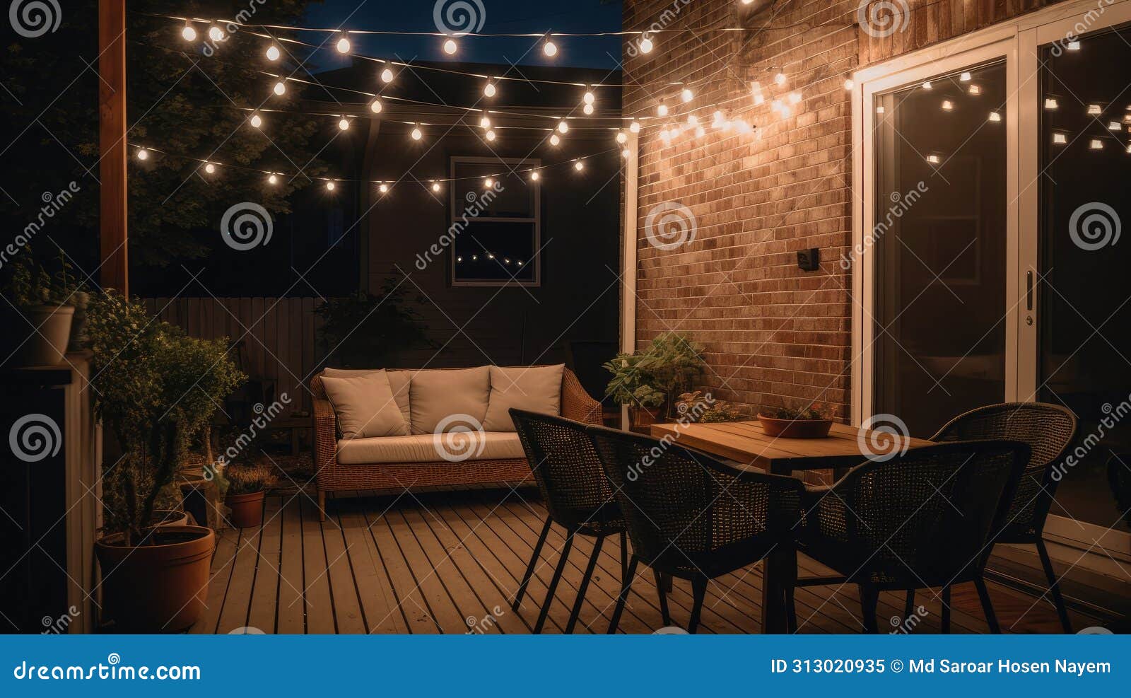 Rooftop Warm White String Lights, Celebration and Inviting Ambiance ...