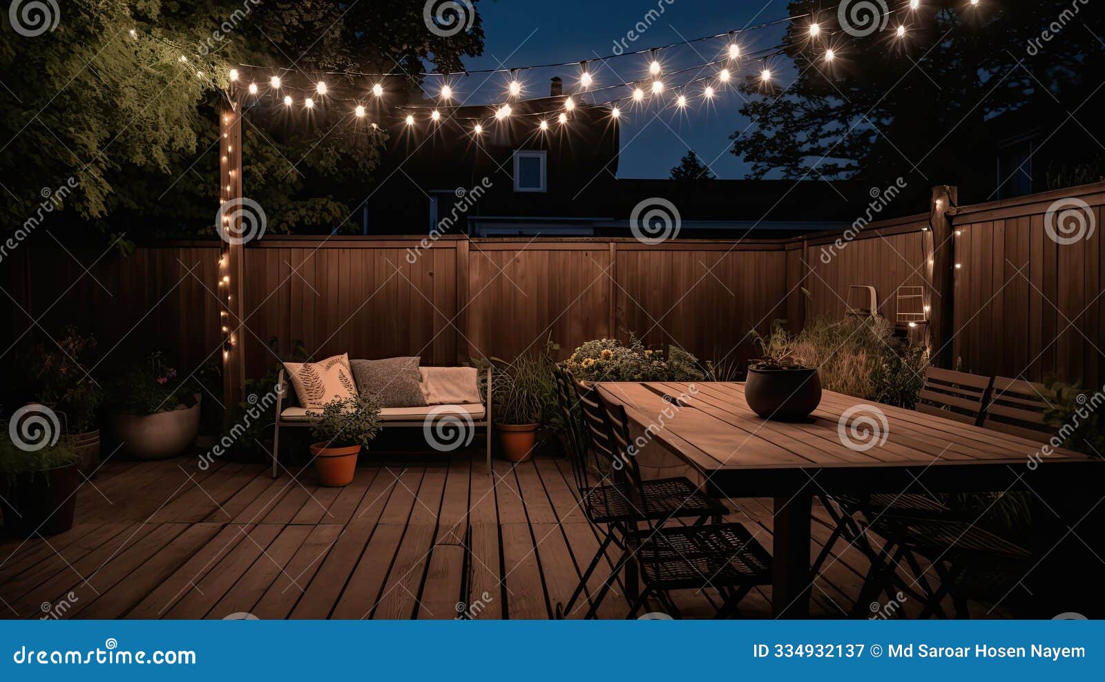 Rooftop Warm White String Lights, Celebration and Inviting Ambiance ...