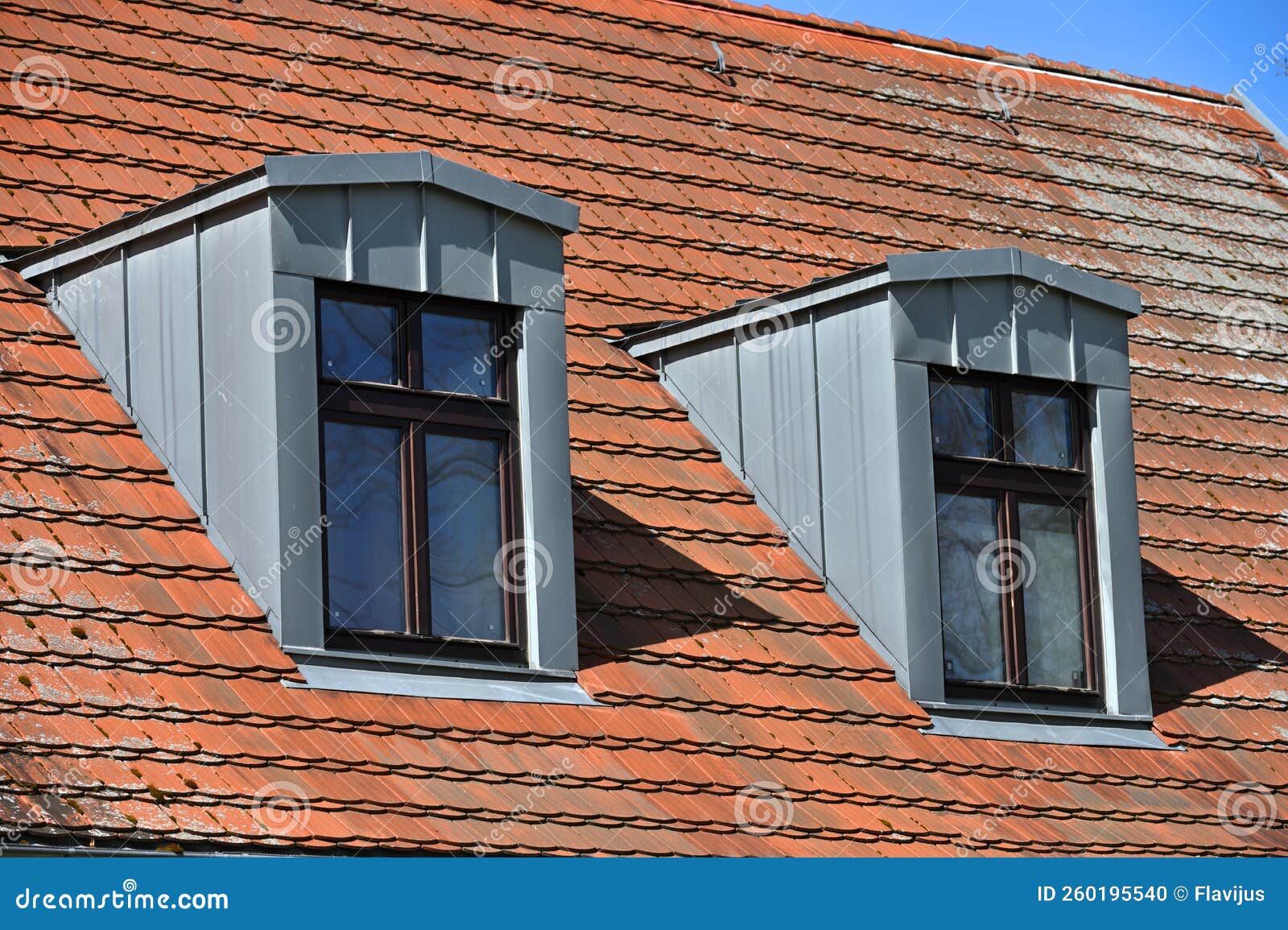 Roof top windows stock photo. Image of shape, house - 260195540