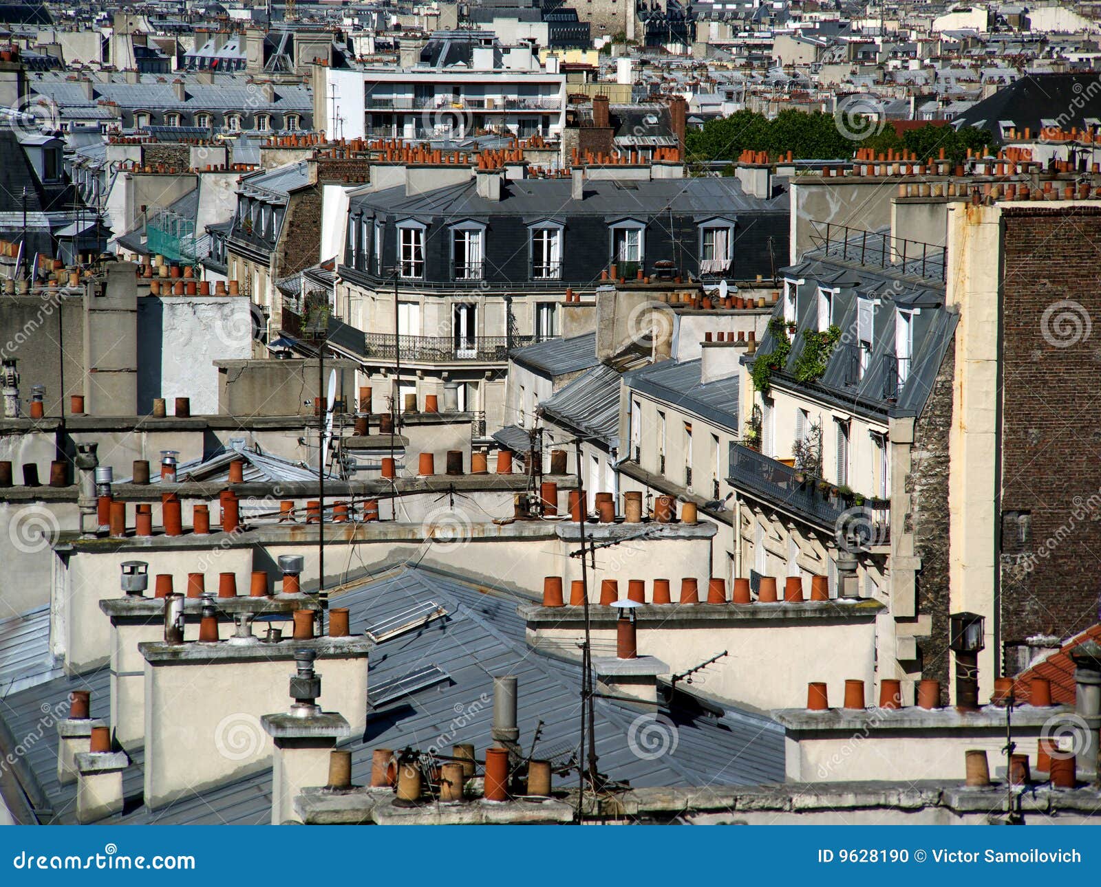 Rooftops. stock photo. Image of paris, historical, parisian - 9628190