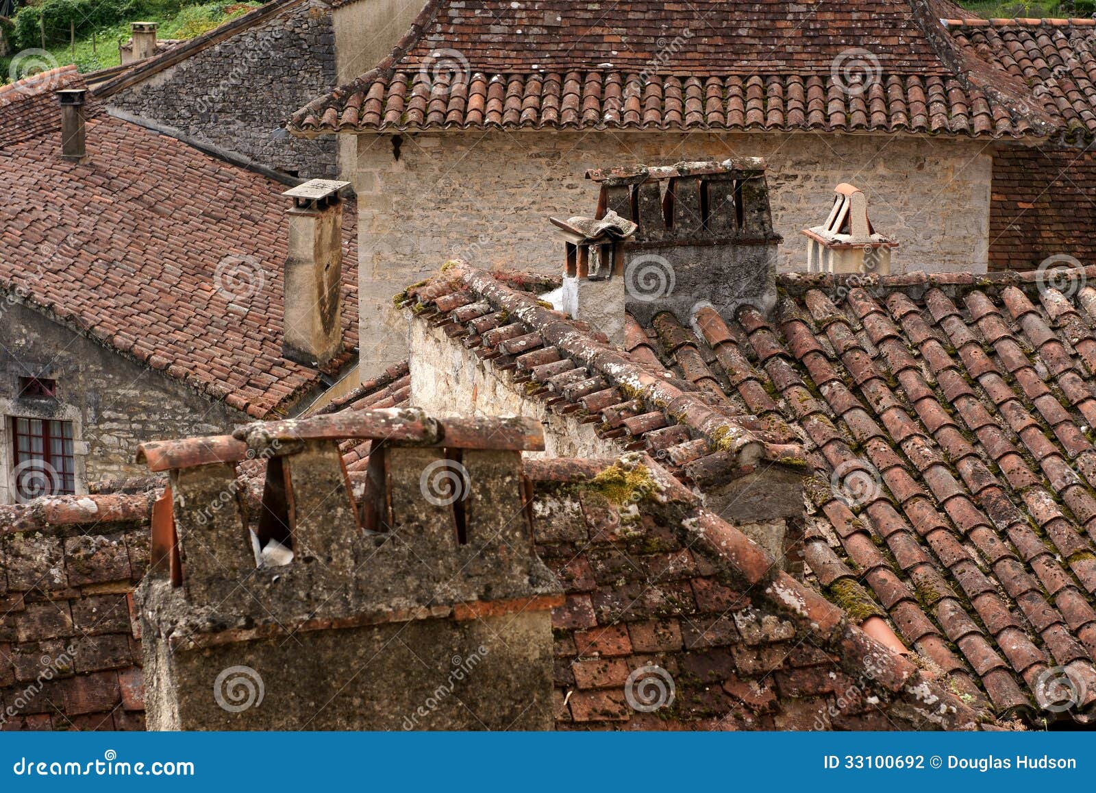 Rooftops in Ancient French Village Stock Photo - Image of tiles, brick ...