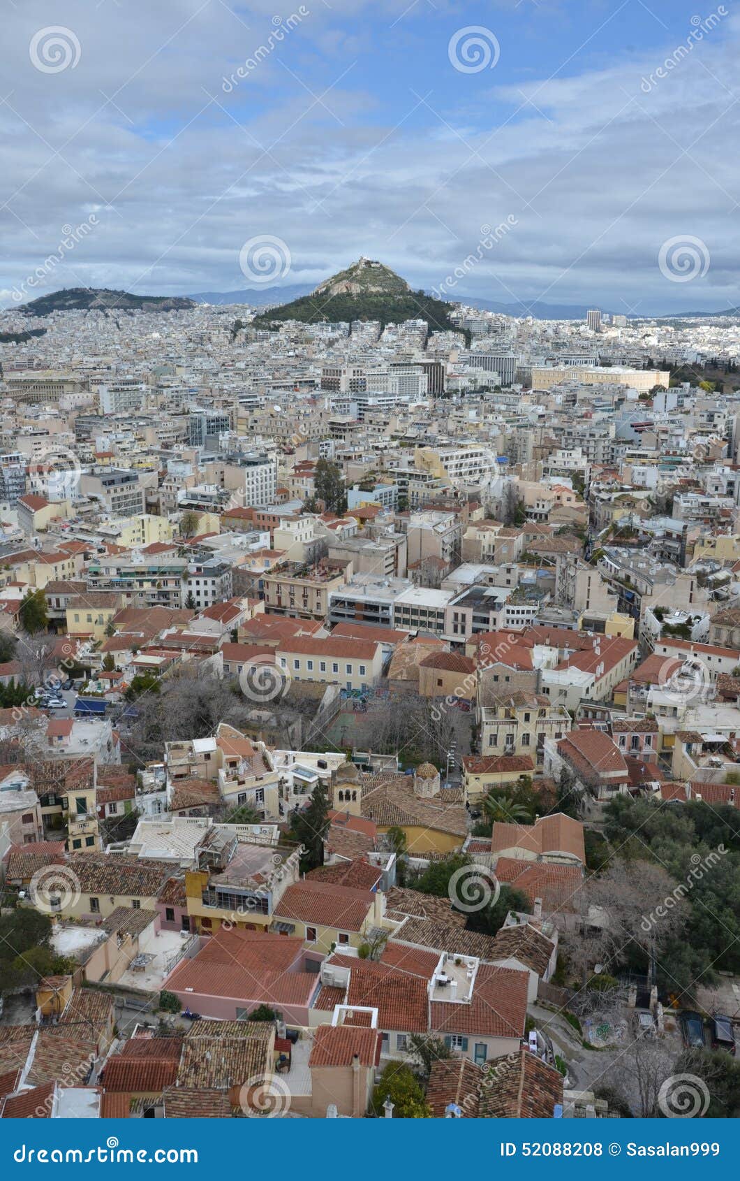 Rooftops of Athens stock photo. Image of europe, roof - 52088208
