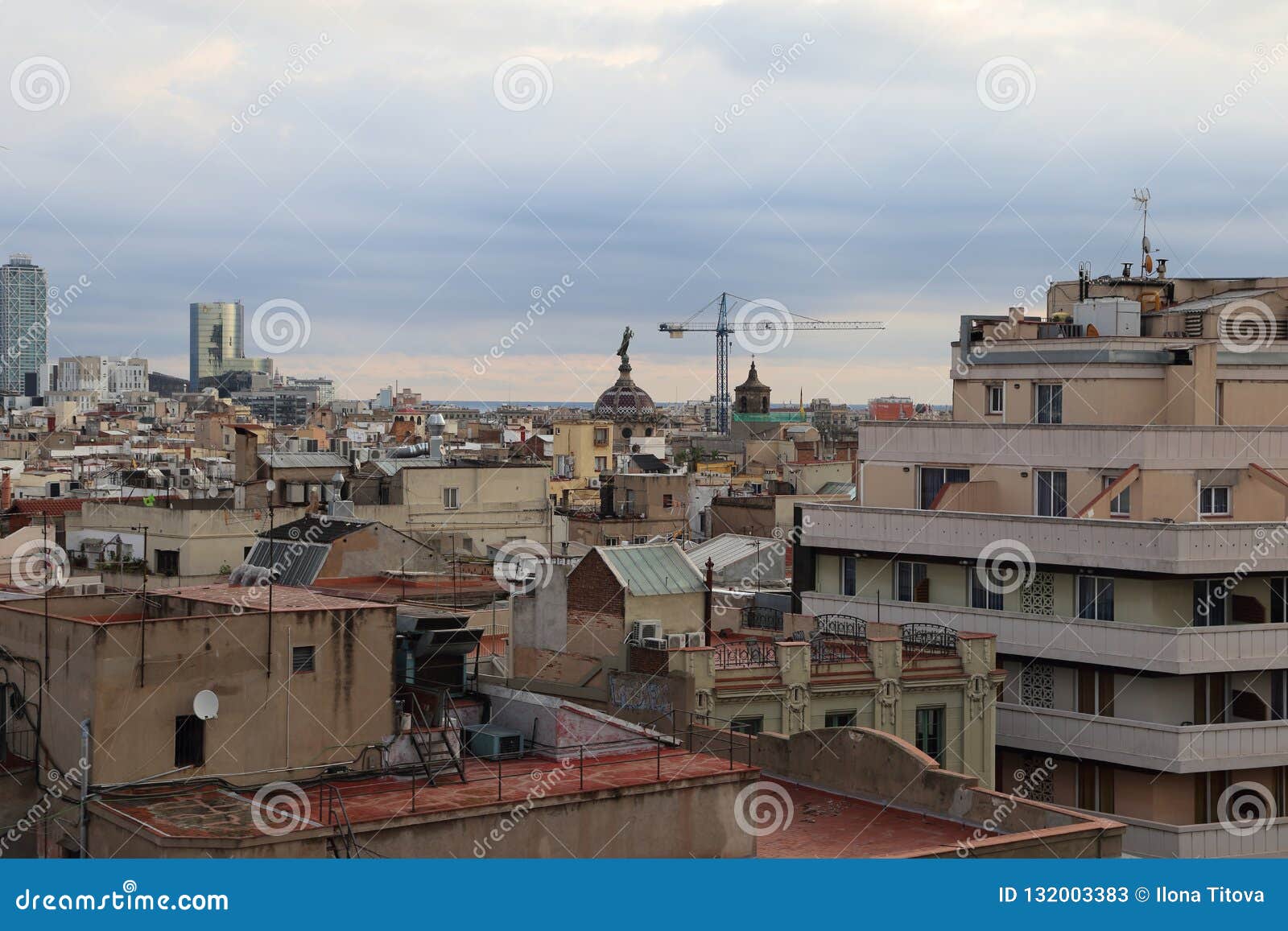 Rooftops of Barcelona, Spain Stock Image - Image of european ...