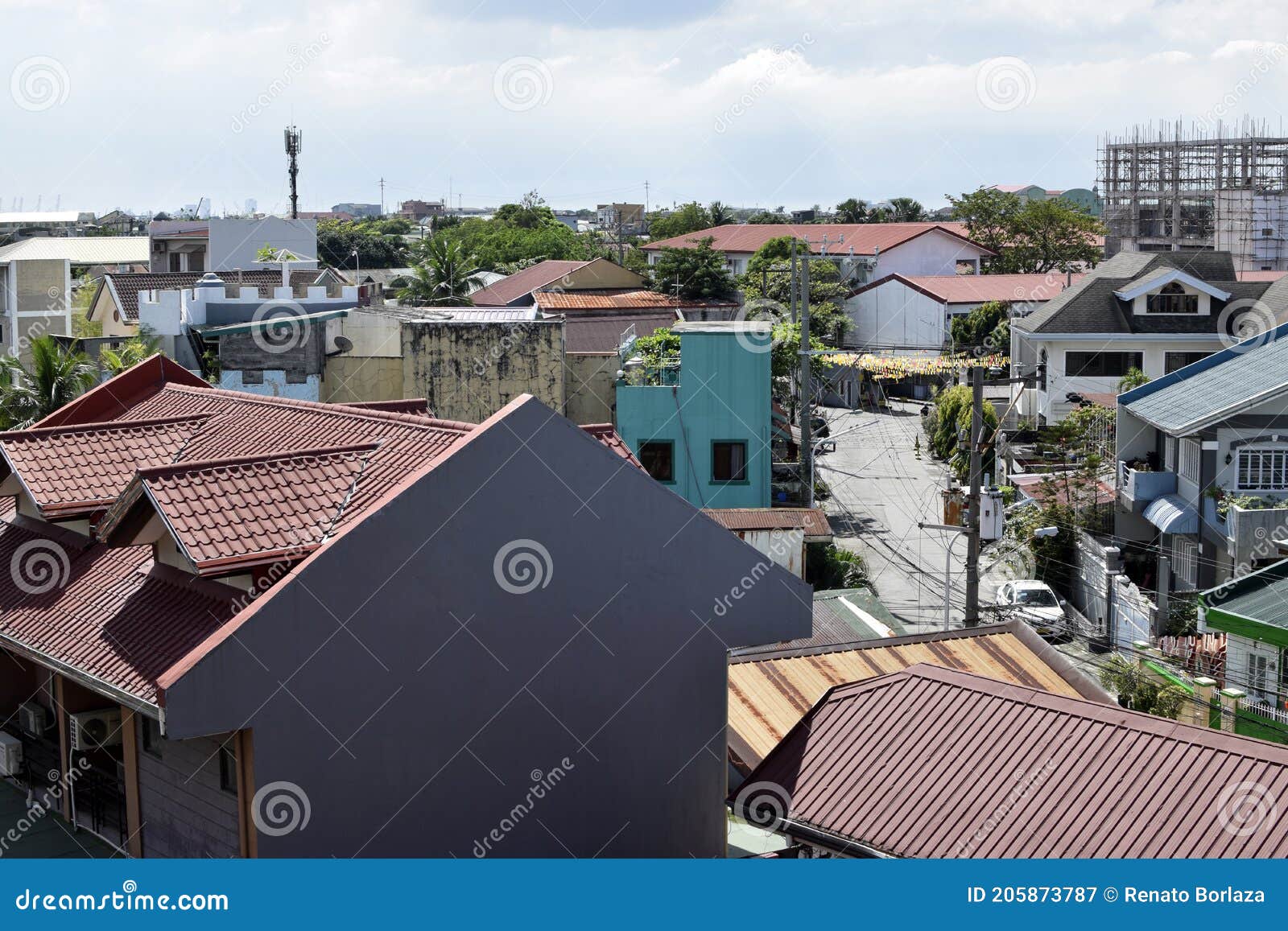 Rooftops of Building in Medium Class Urban Community in Metro Manila ...