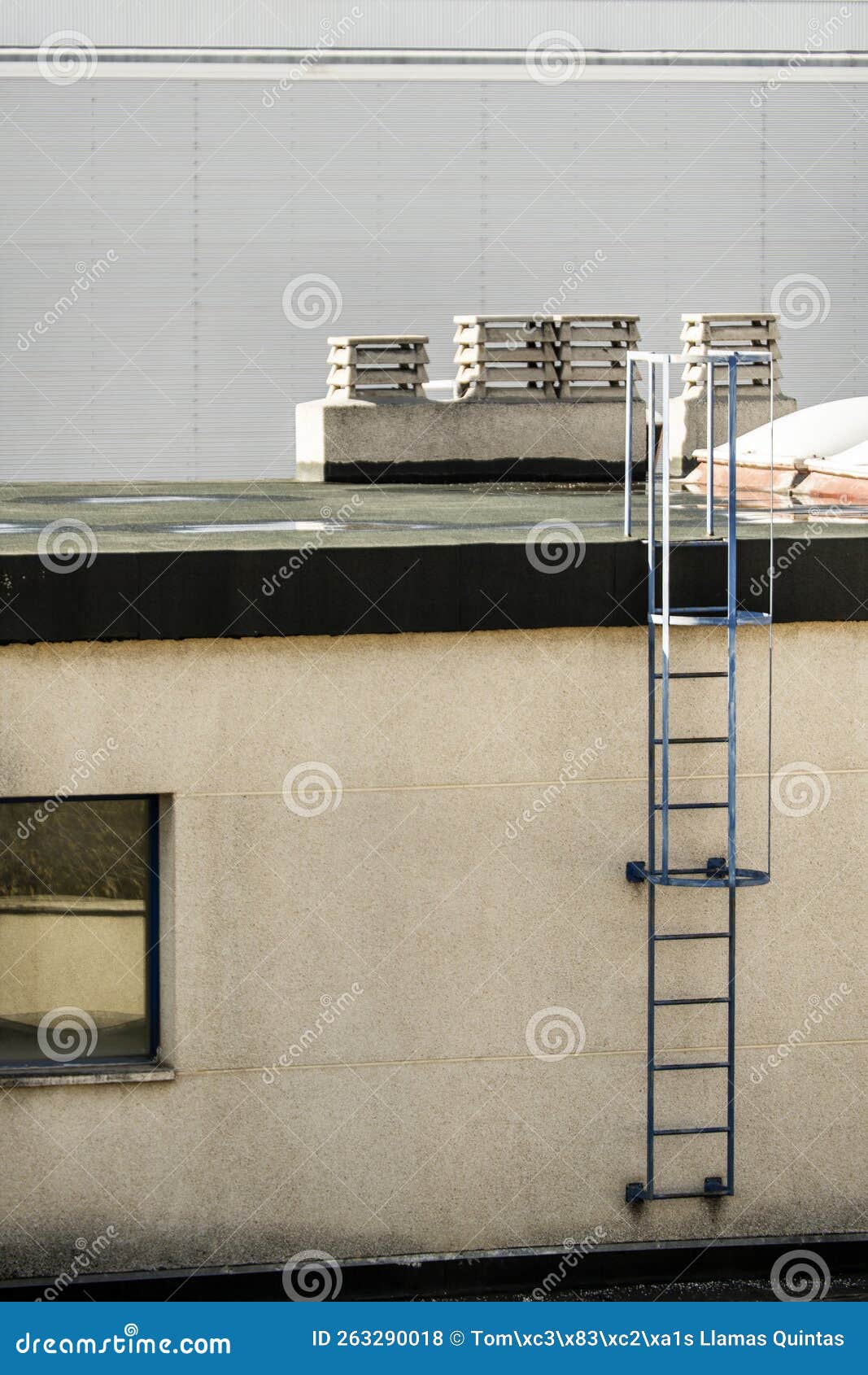 Rooftops of Buildings in the City with Access Stairs for Maintenance ...