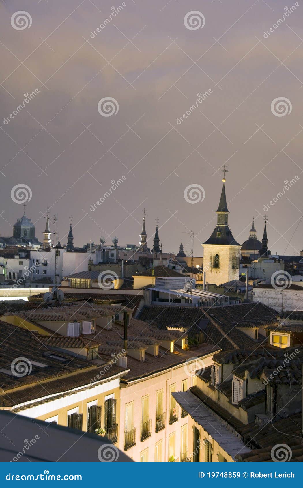 Rooftops Historic City Center Madrid Spain Stock Image - Image of ...