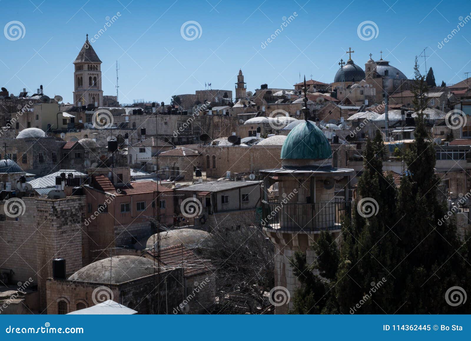 Rooftops of Jerusalem`s Old City Stock Image - Image of satellite ...