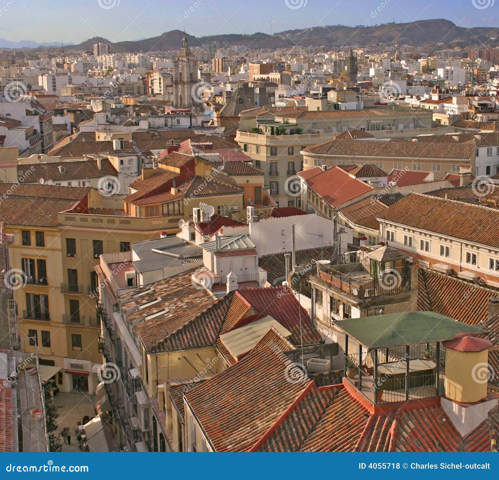 Rooftops, Malaga, Spain stock photo. Image of overhead - 4055718