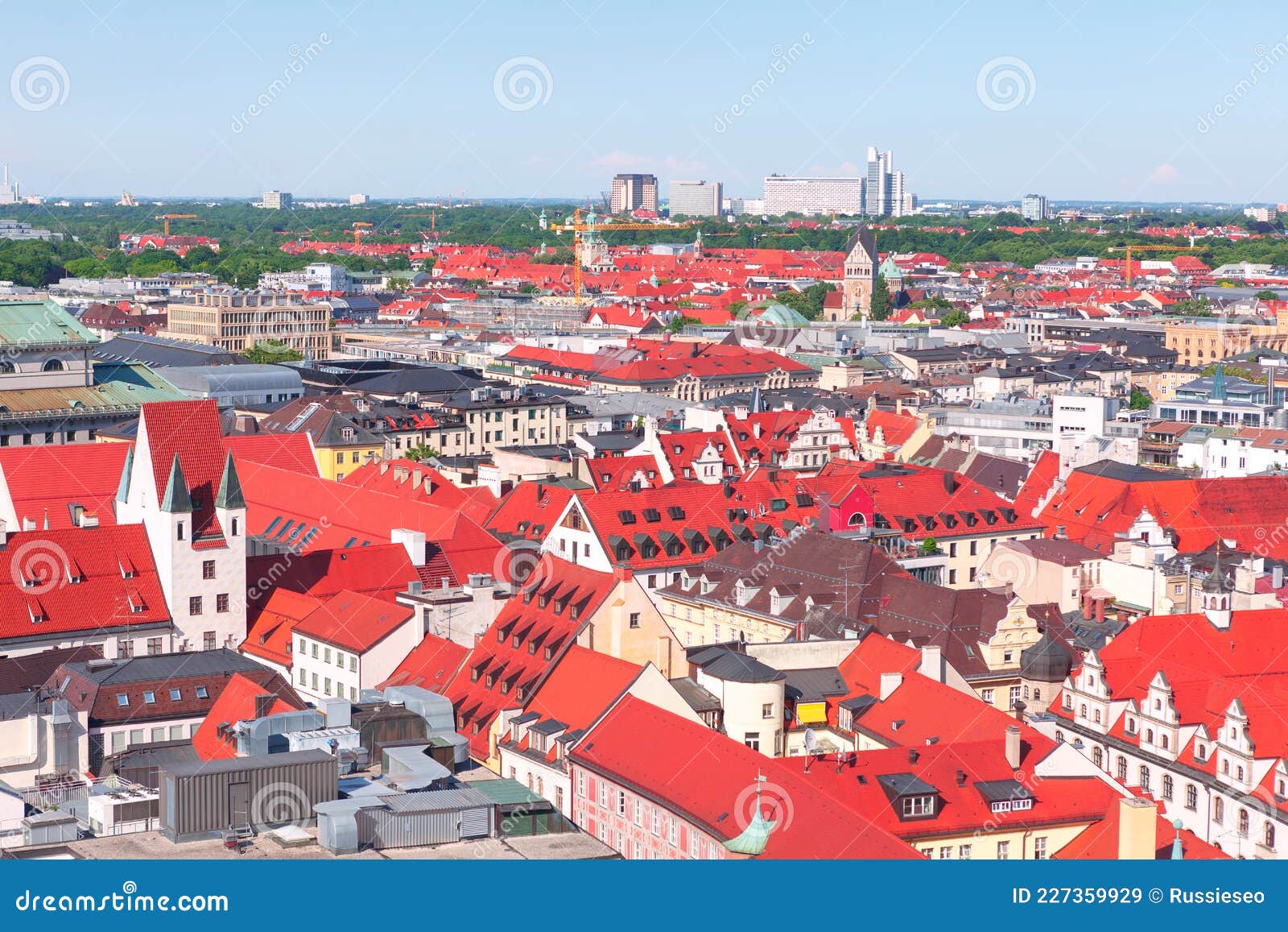 Rooftops of Munich stock image. Image of architecture - 227359929