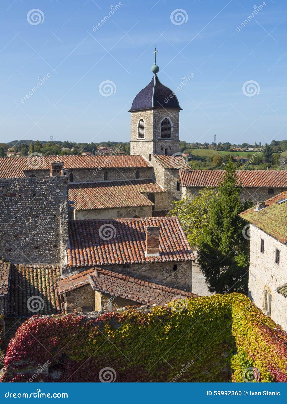 Rooftops of an Old Medieval Village Perouges Stock Photo - Image of ...
