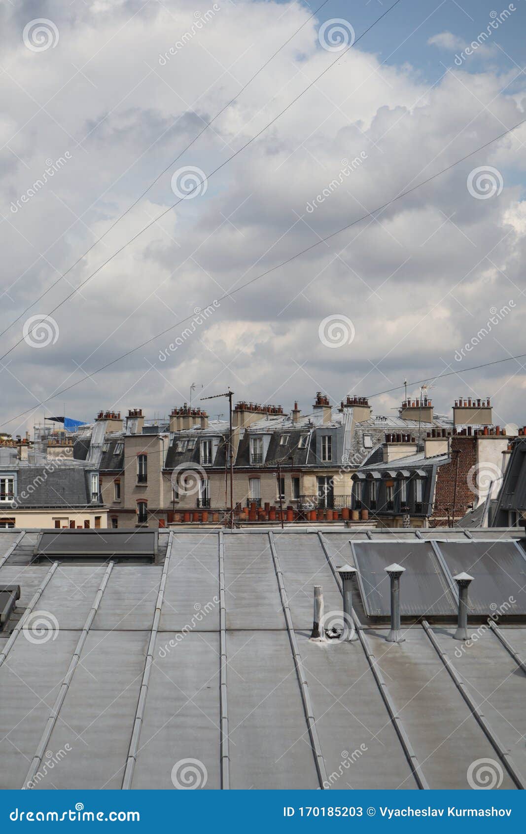 Rooftops of Paris, Montmartre District Stock Image - Image of blue ...