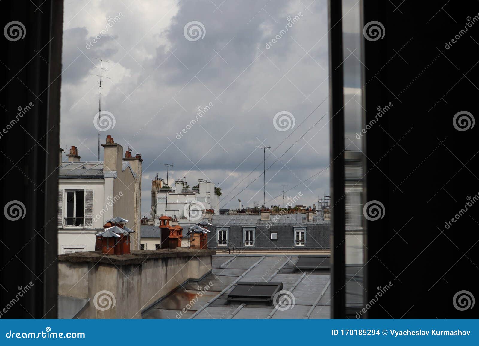 Rooftops of Paris, Montmartre District Stock Photo - Image of ...