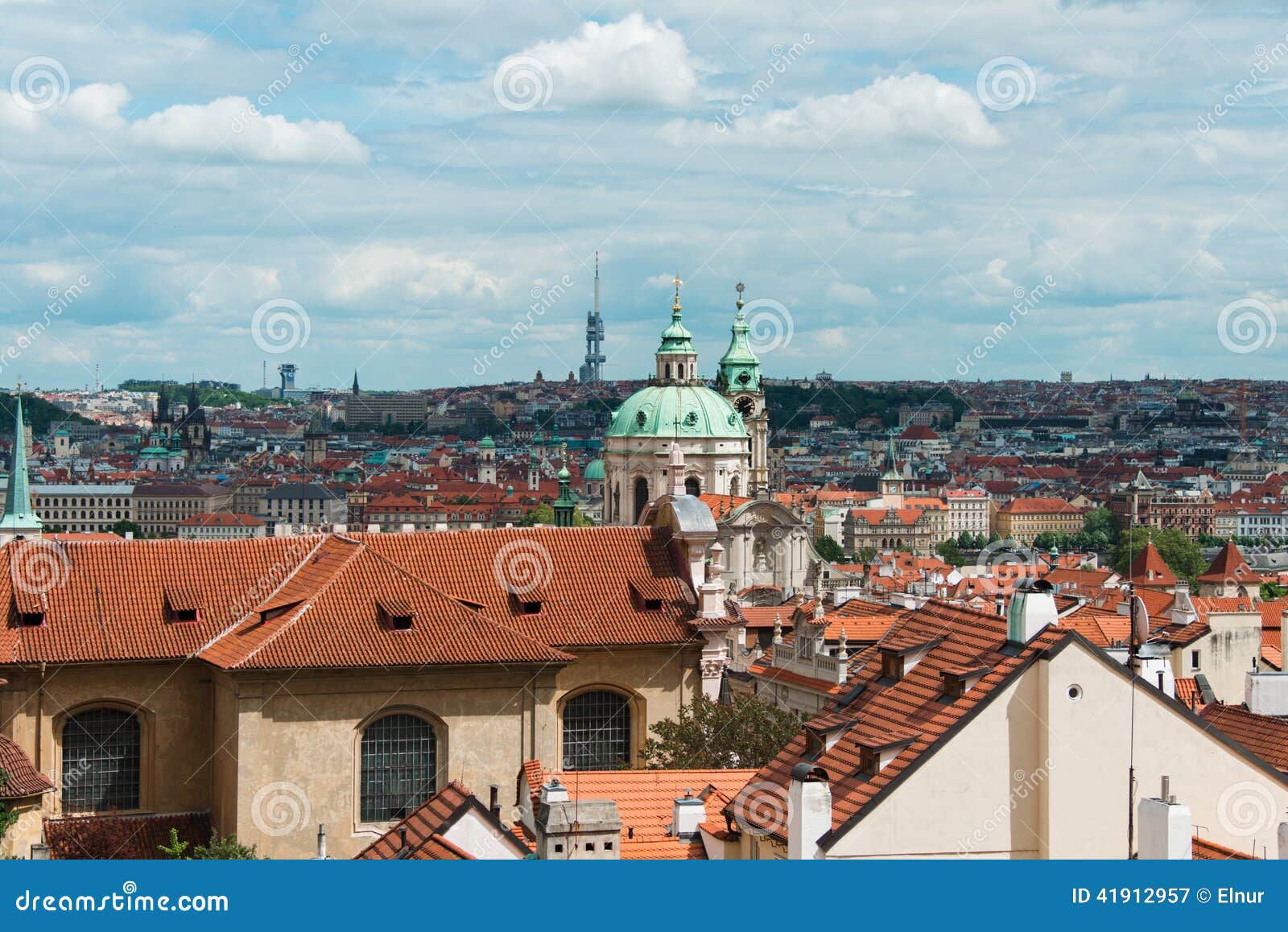 Rooftops in Prague stock image. Image of center, prague - 41912957