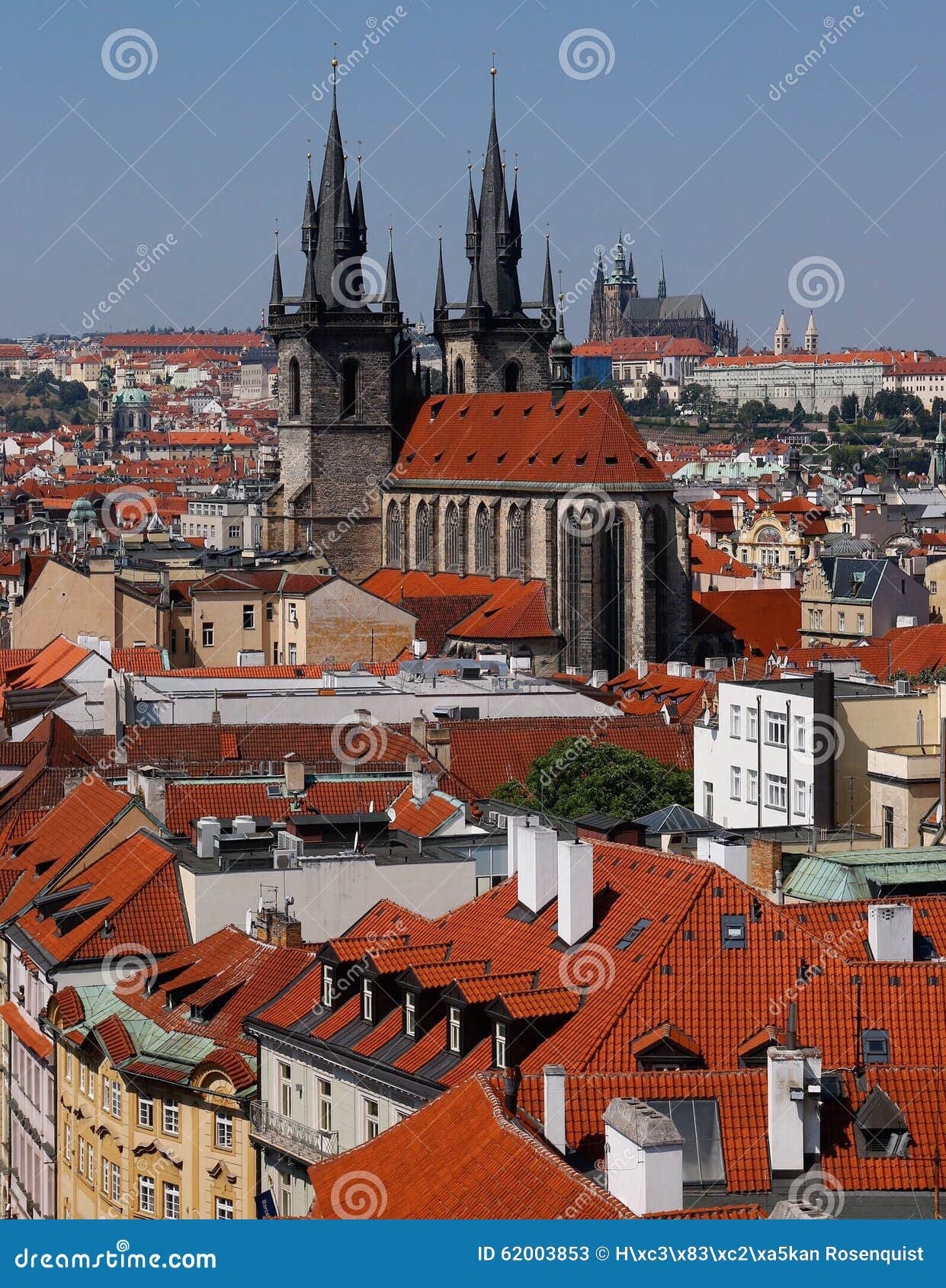 Rooftops in Prague. stock image. Image of houses, capitol - 62003853