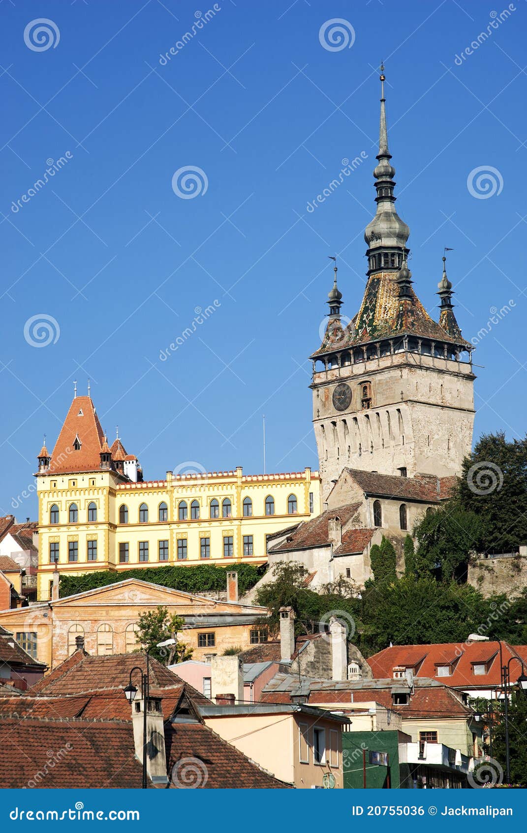 Rooftops of Sighisoara in Romania Stock Photo - Image of town, homes ...