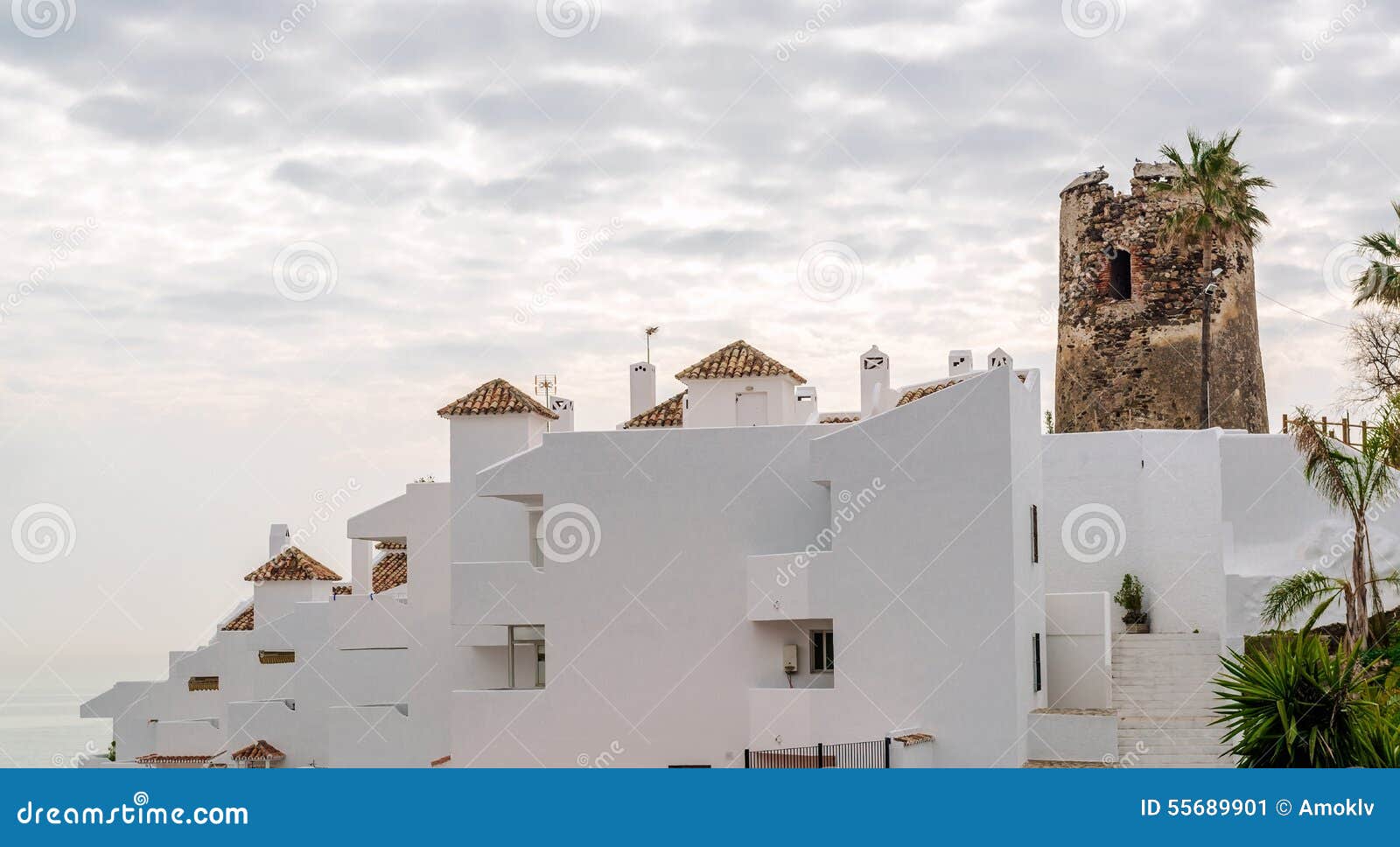 Rooftops of the Spanish Condominium Stock Image - Image of modern ...