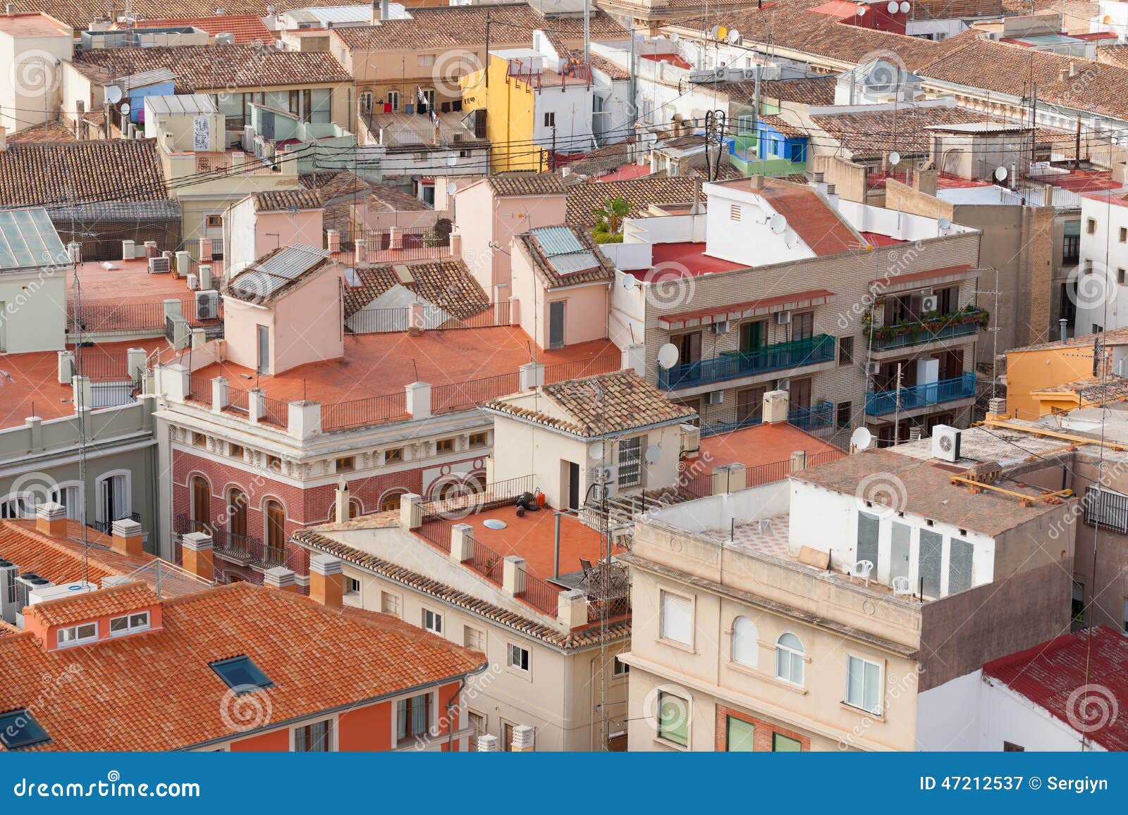 Rooftops in Valencia stock image. Image of architecture - 47212537