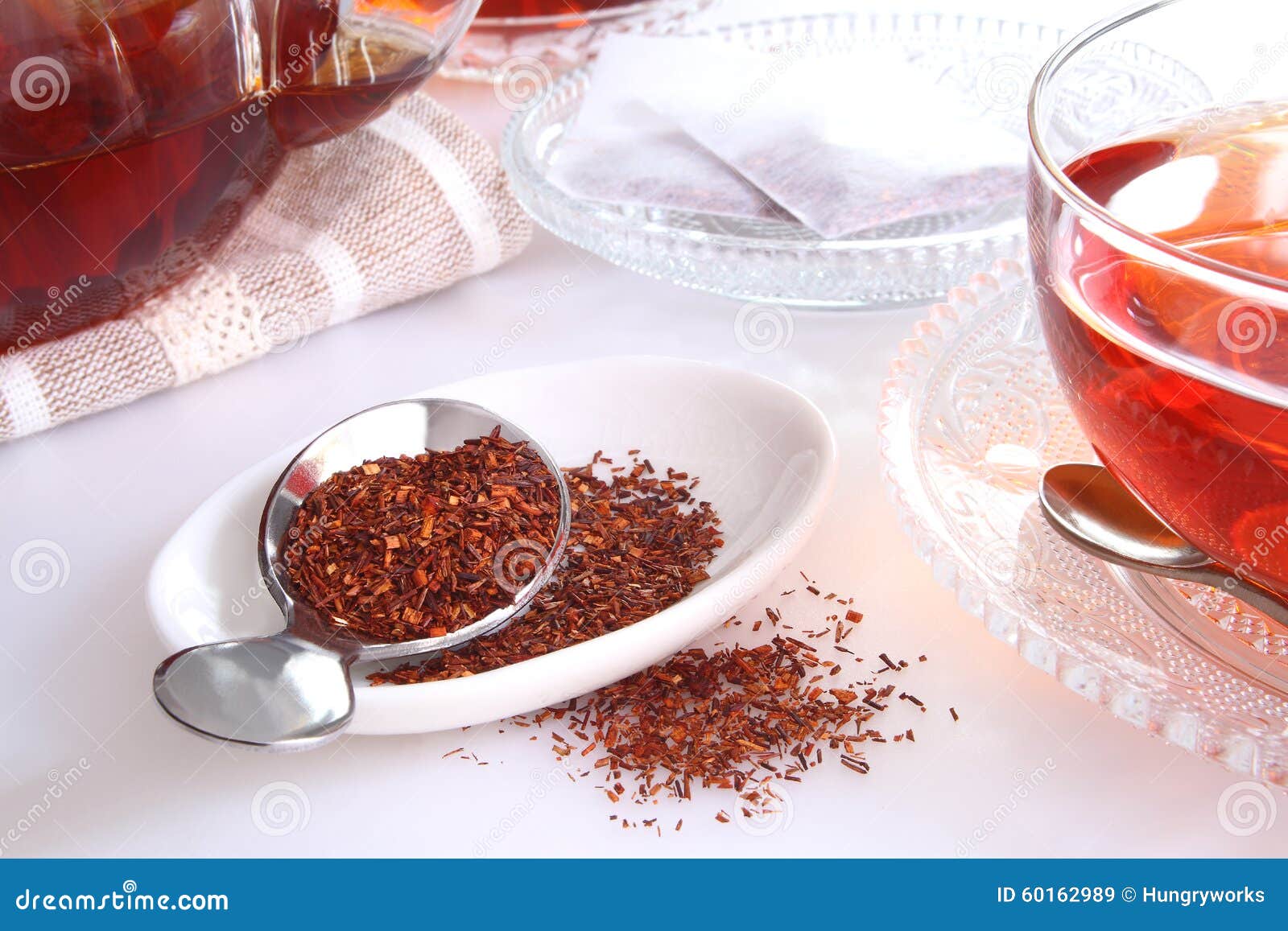 Rooibos tea and tea leaf stock image. Image of afternoon - 60162989