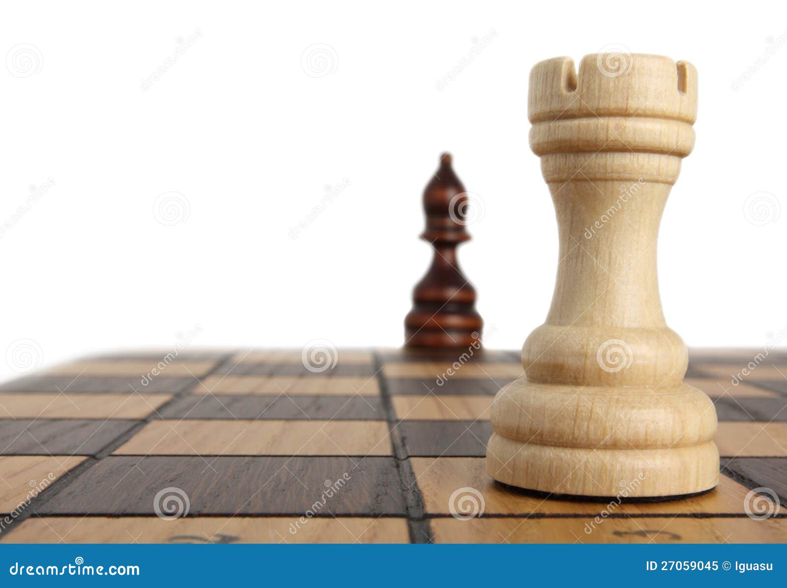 Rook and Bishop on Chessboard Stock Image - Image of challenge ...