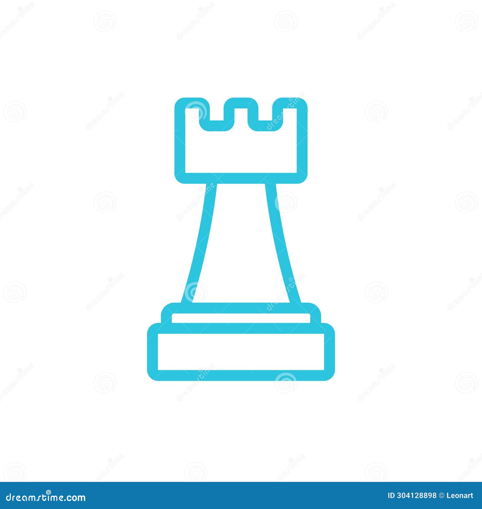 Rook Chess Button On Blue Abstract Light Background Stock Photography ...