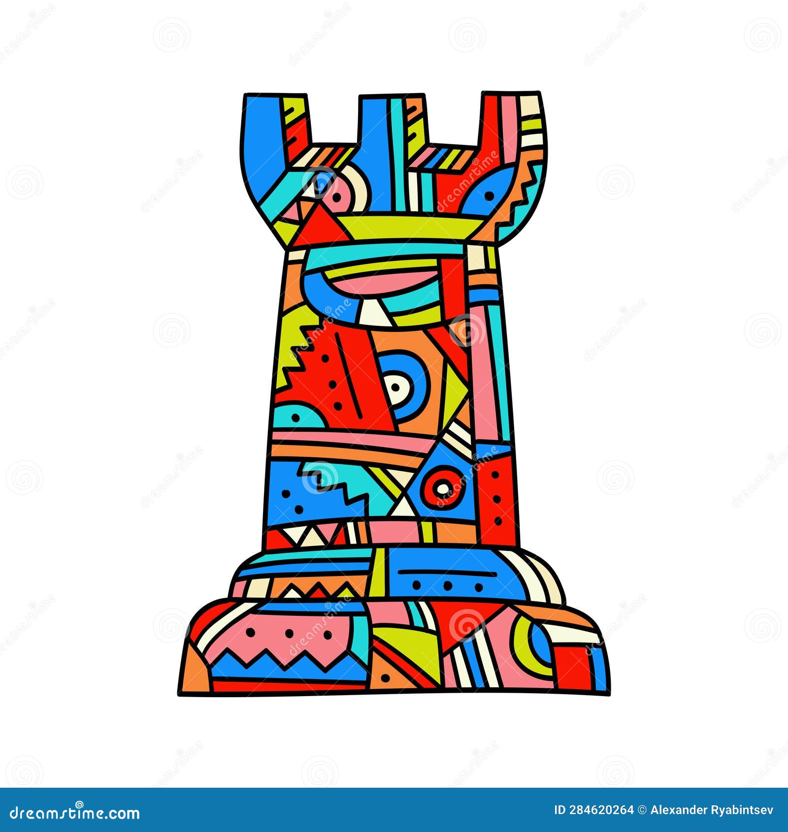 Rook Chess Piece Abstract Design. Chess Rook Artistic Vector ...