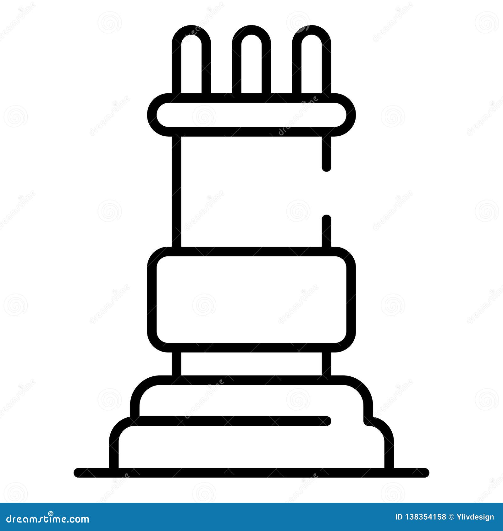 Rook Chess Piece Icon, Outline Style Stock Vector - Illustration of ...