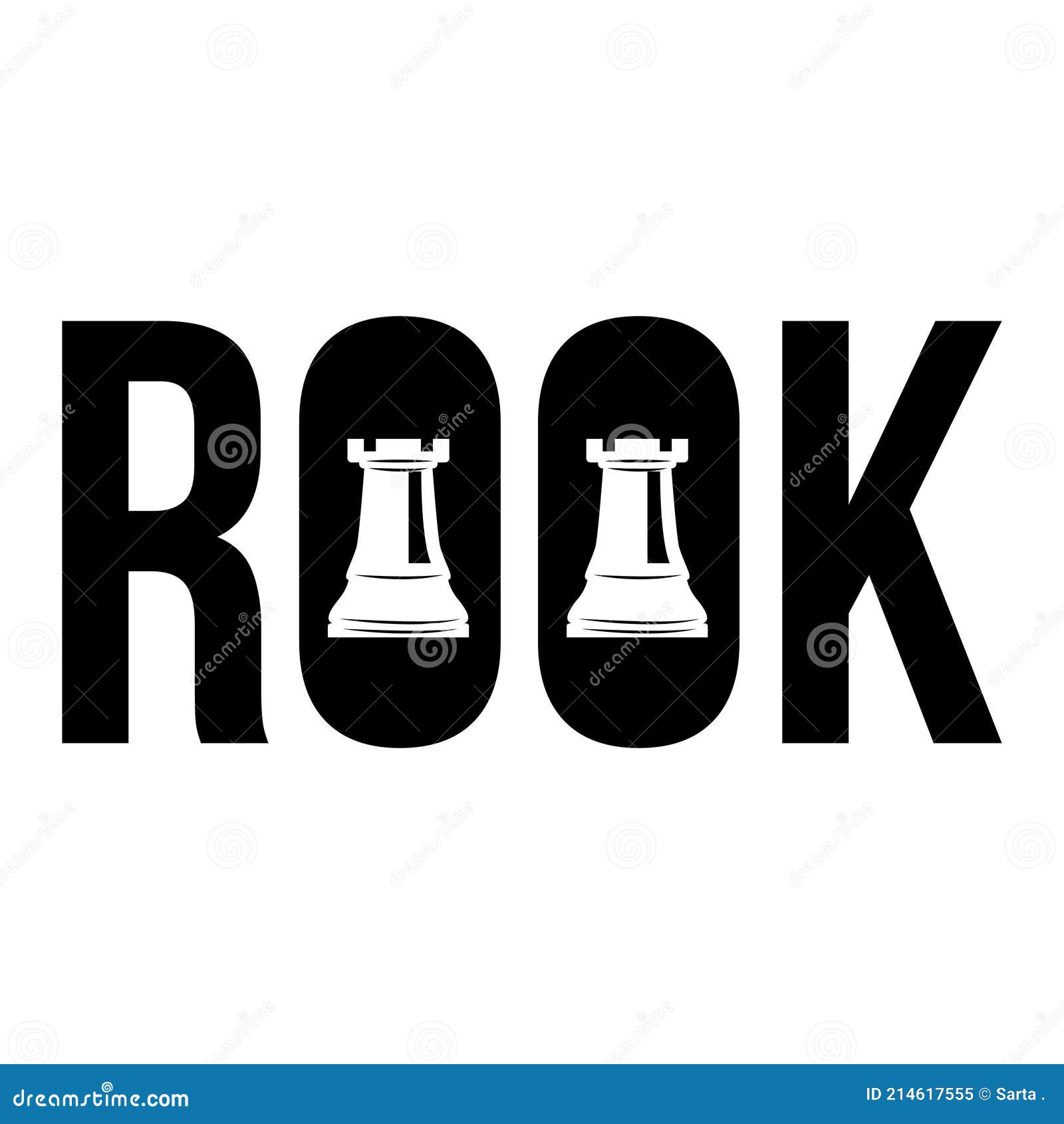 Rook Chess Typography Logo Vector Template Stock Vector - Illustration ...