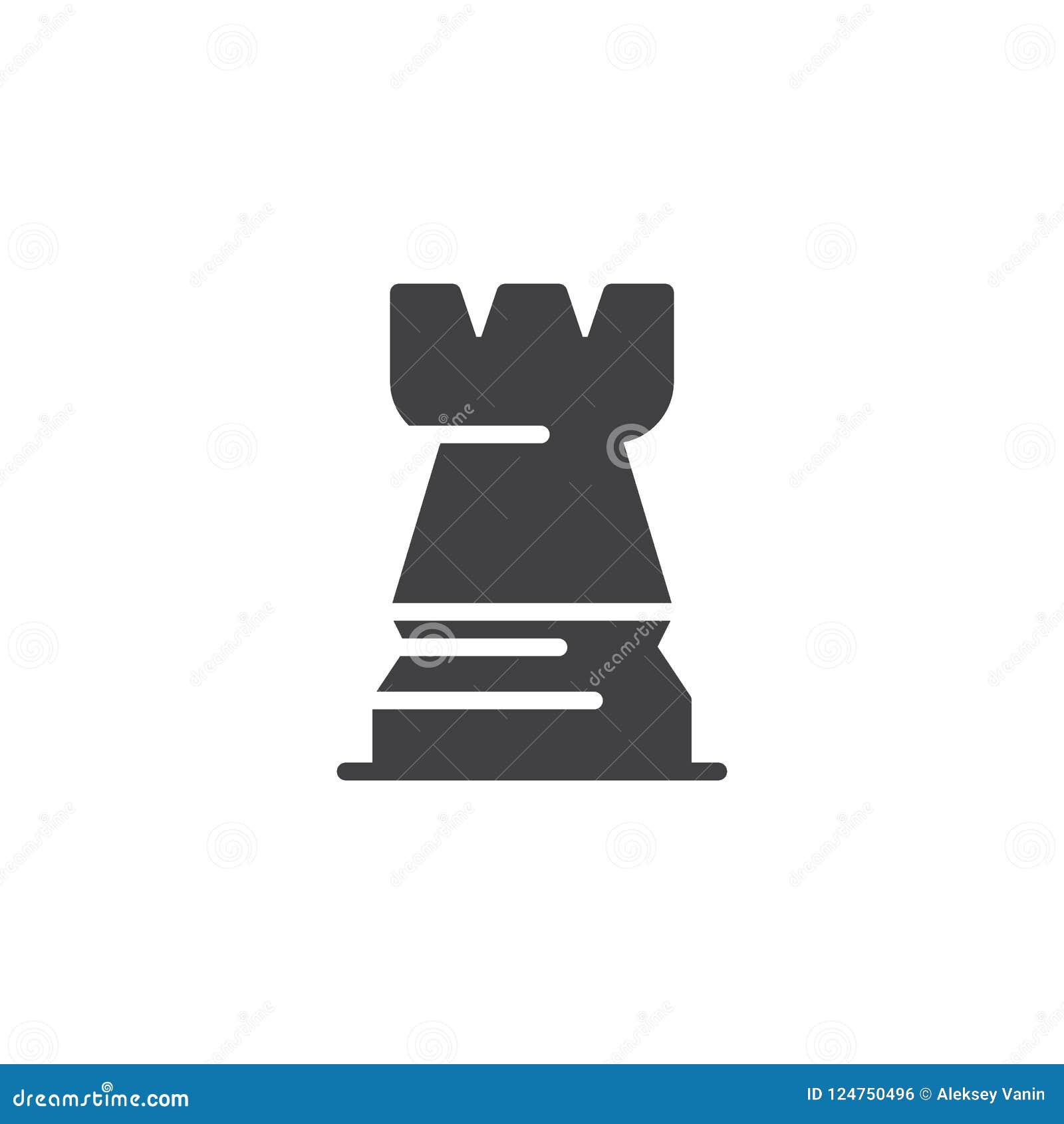 Rook chess vector icon stock vector. Illustration of shape - 124750496
