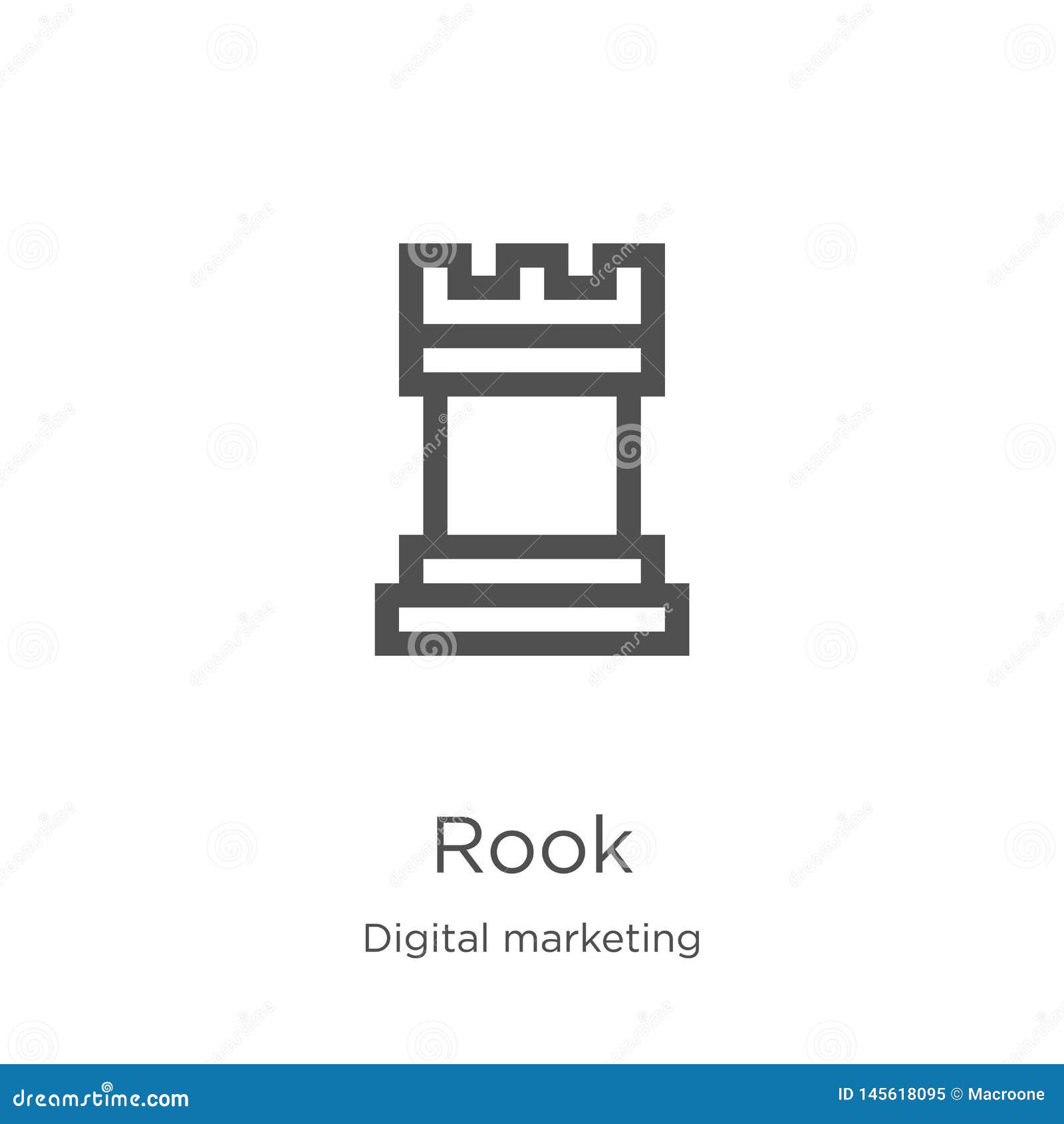 Rook Icon Vector from Digital Marketing Collection. Thin Line Rook ...
