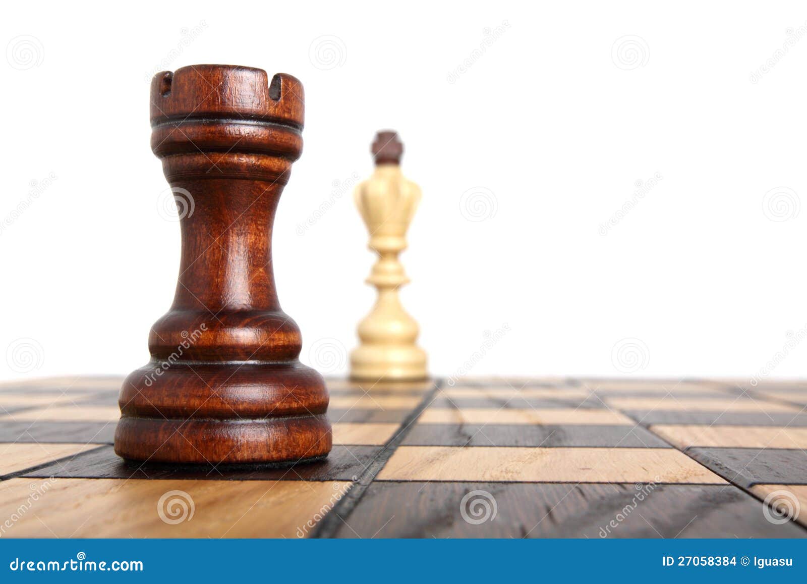 Rook and King on Chessboard Stock Photo - Image of victory, differing ...