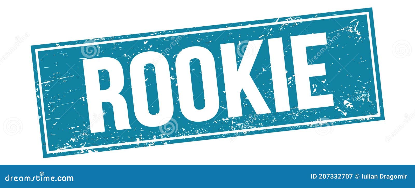 ROOKIE Text on Blue Grungy Rectangle Stamp Stock Illustration ...