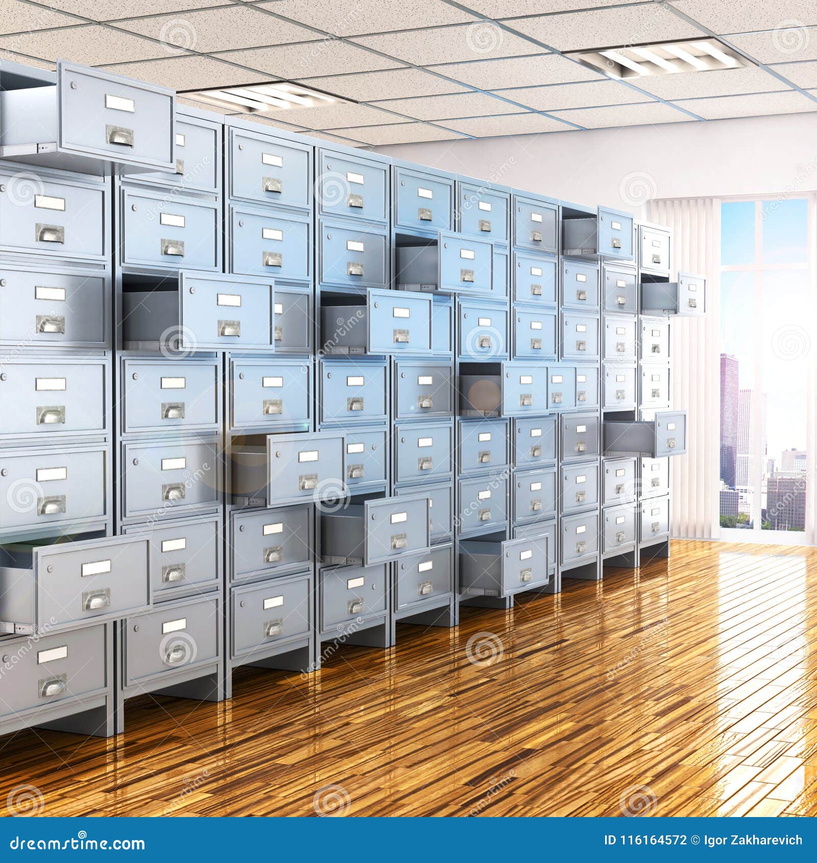 Room with archives. stock illustration. Illustration of data - 116164572