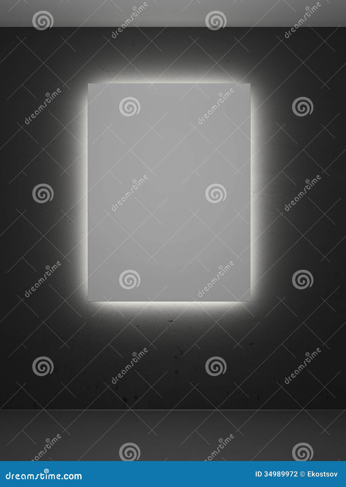 Room with Backlight and Frames Stock Illustration - Illustration of ...