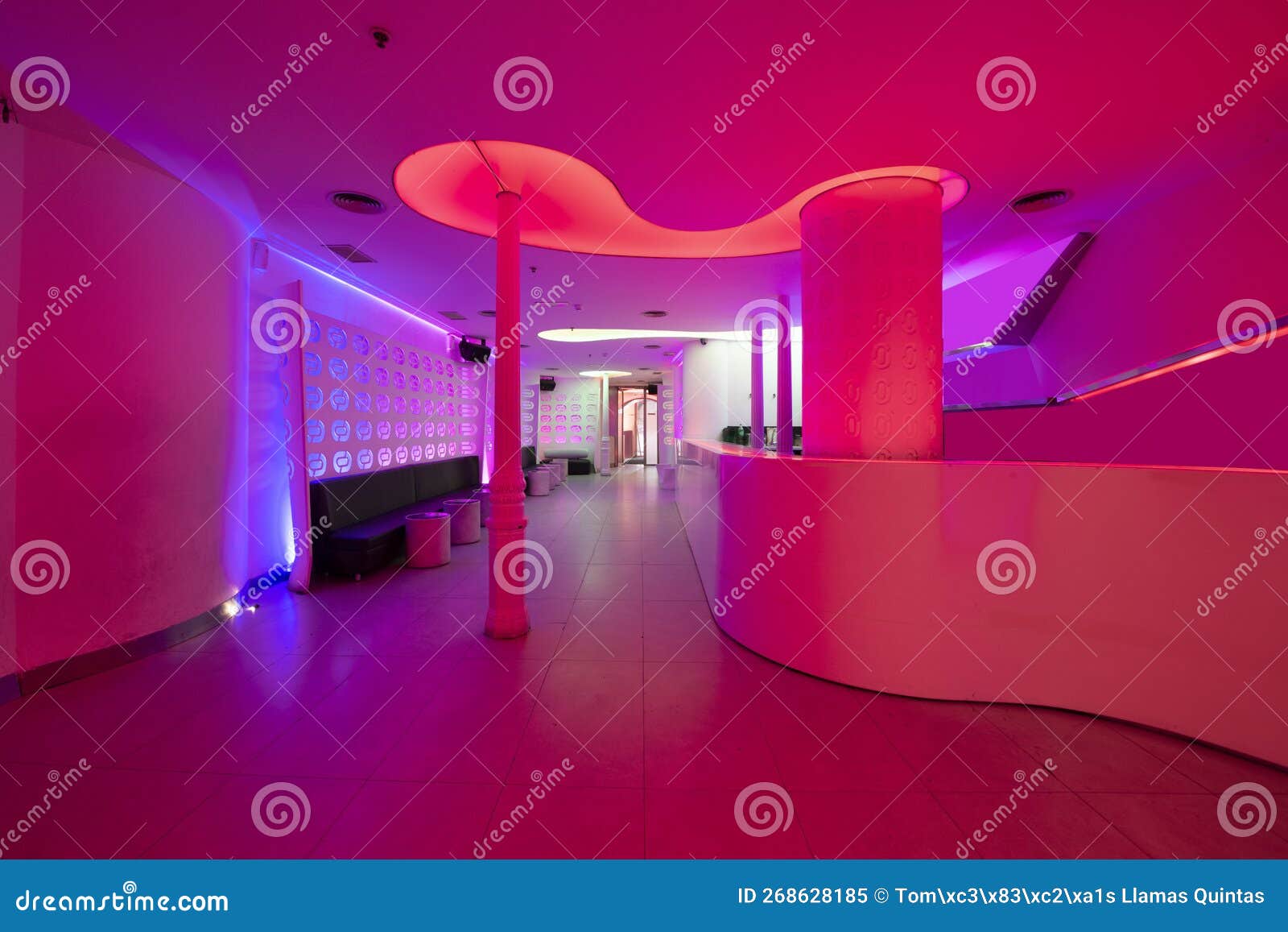 Room with a Bar for Disco Drinks with RGB Lights Stock Image - Image of ...