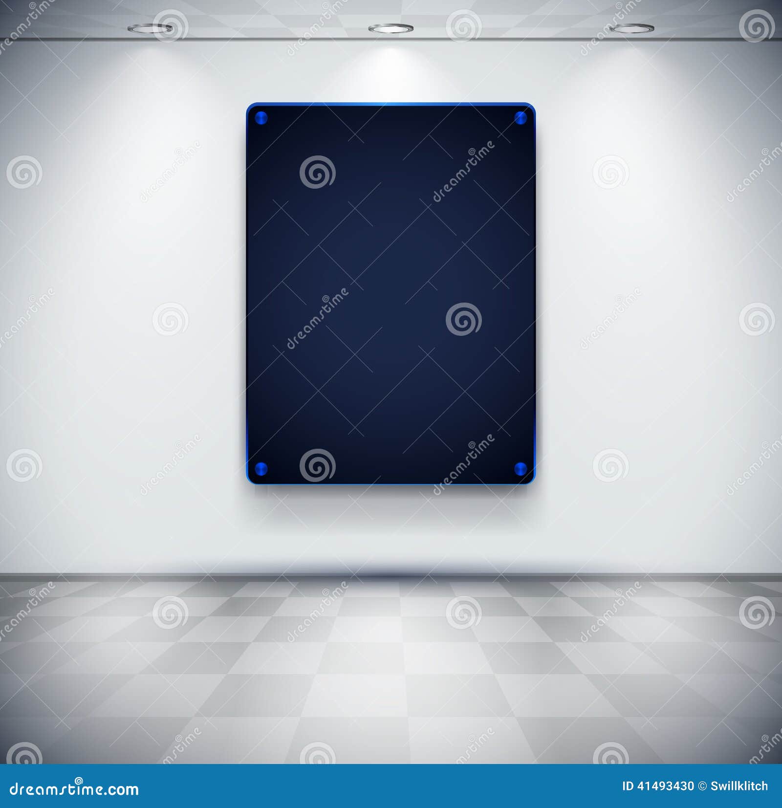 Room with Black Glass Placeholder Stock Vector - Illustration of case ...