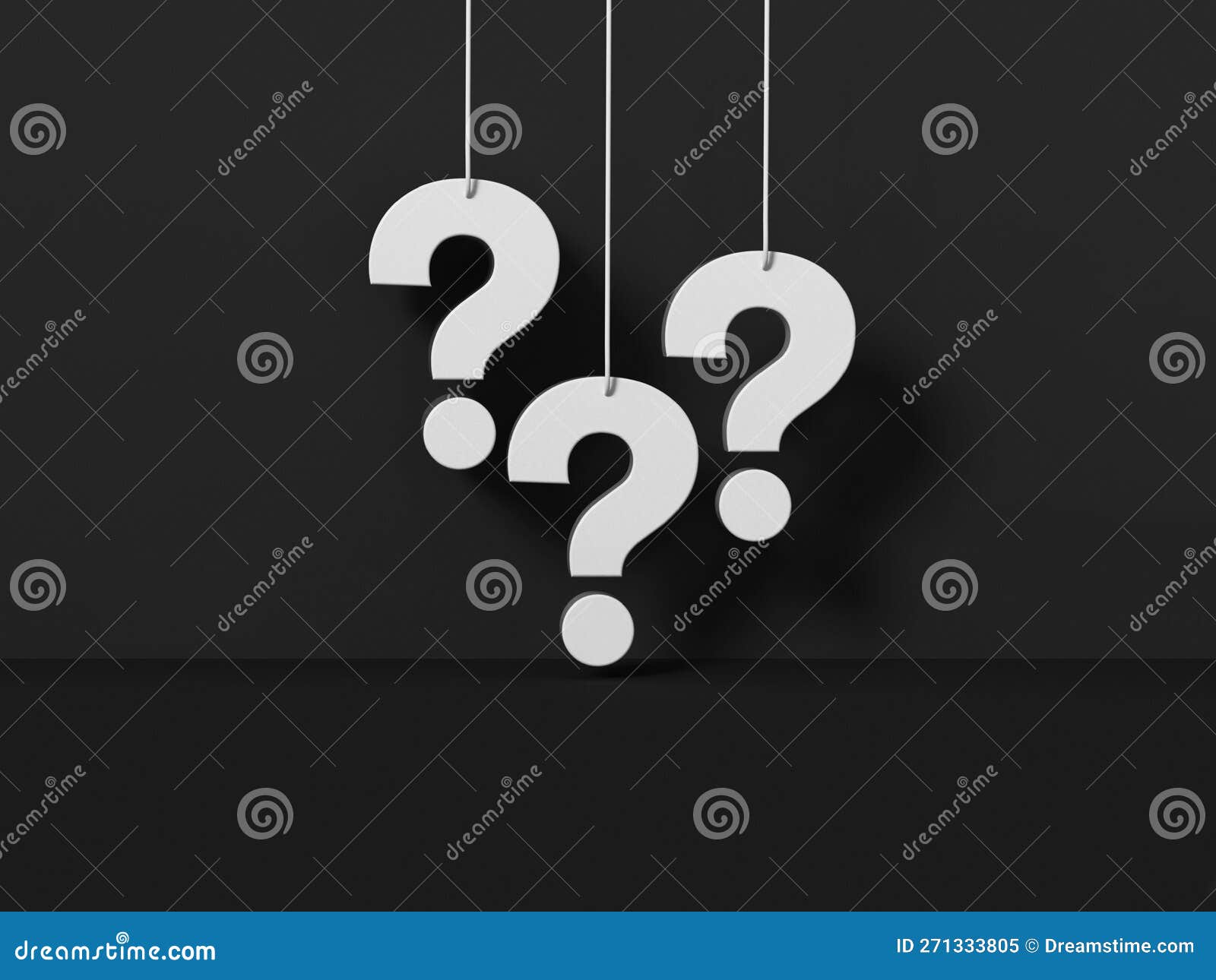 Three Question Marks In Panoramic Yellow Studio Background Royalty-Free ...