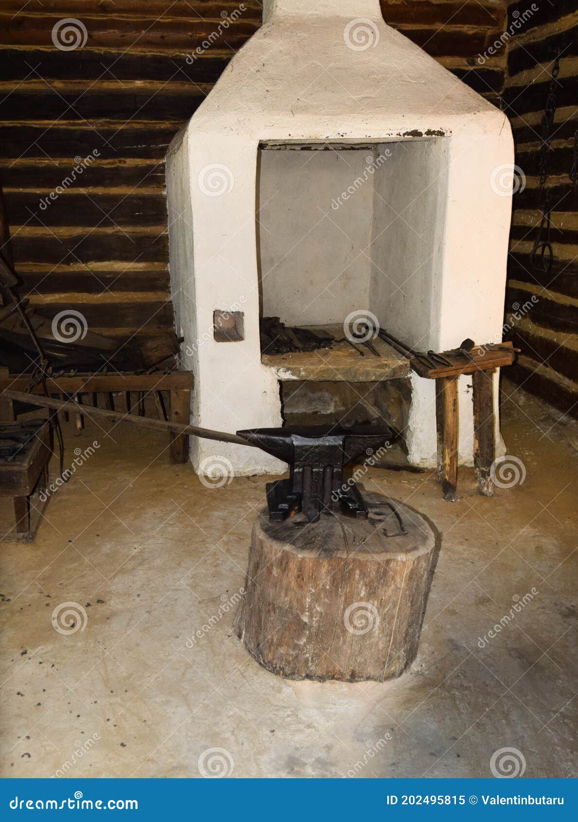 Room of the Blacksmith with Oven, Anvil and Other Utensils for Iron ...