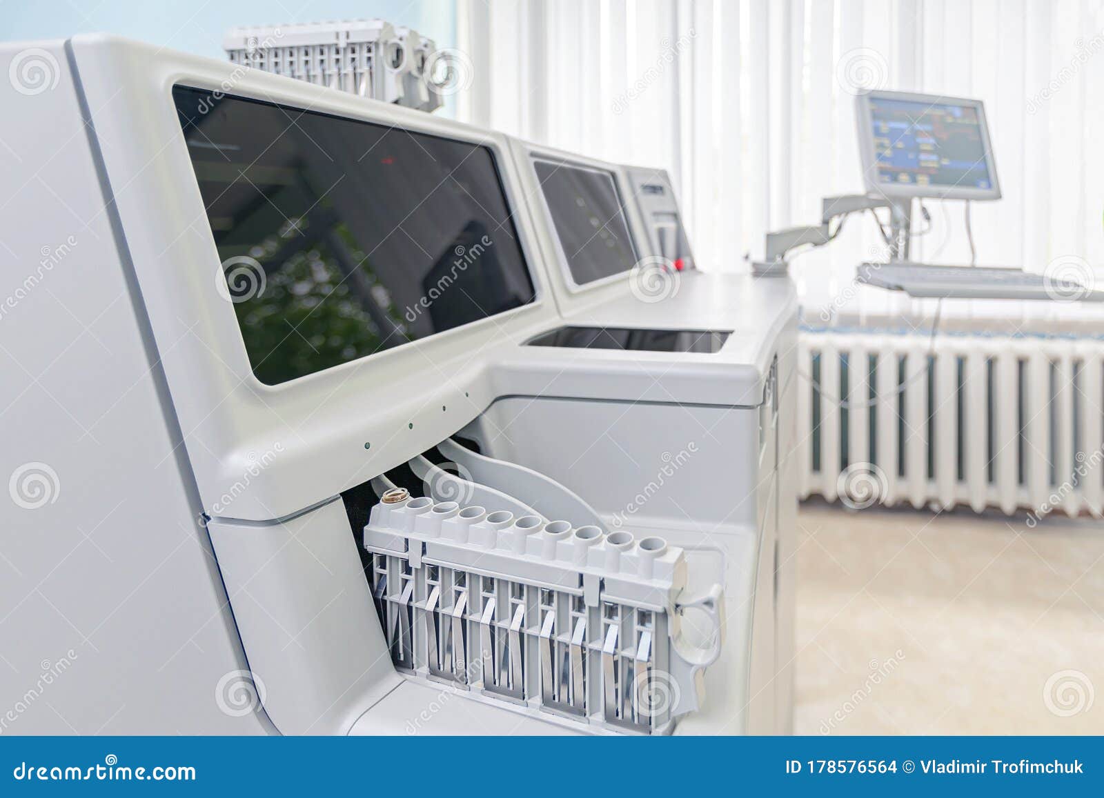 Room with Blood Testing Equipment Stock Photo - Image of experiment ...