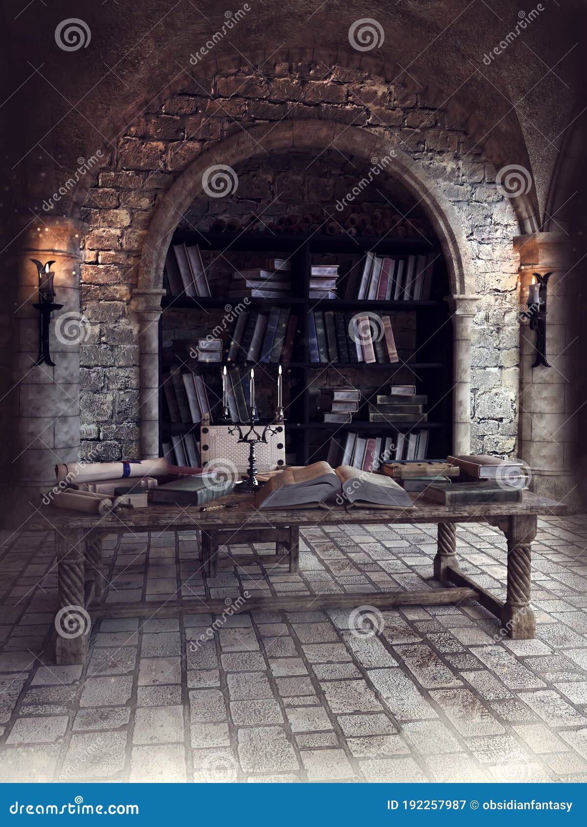 Medieval Scriptorium With Scrolls Royalty-Free Stock Photography ...