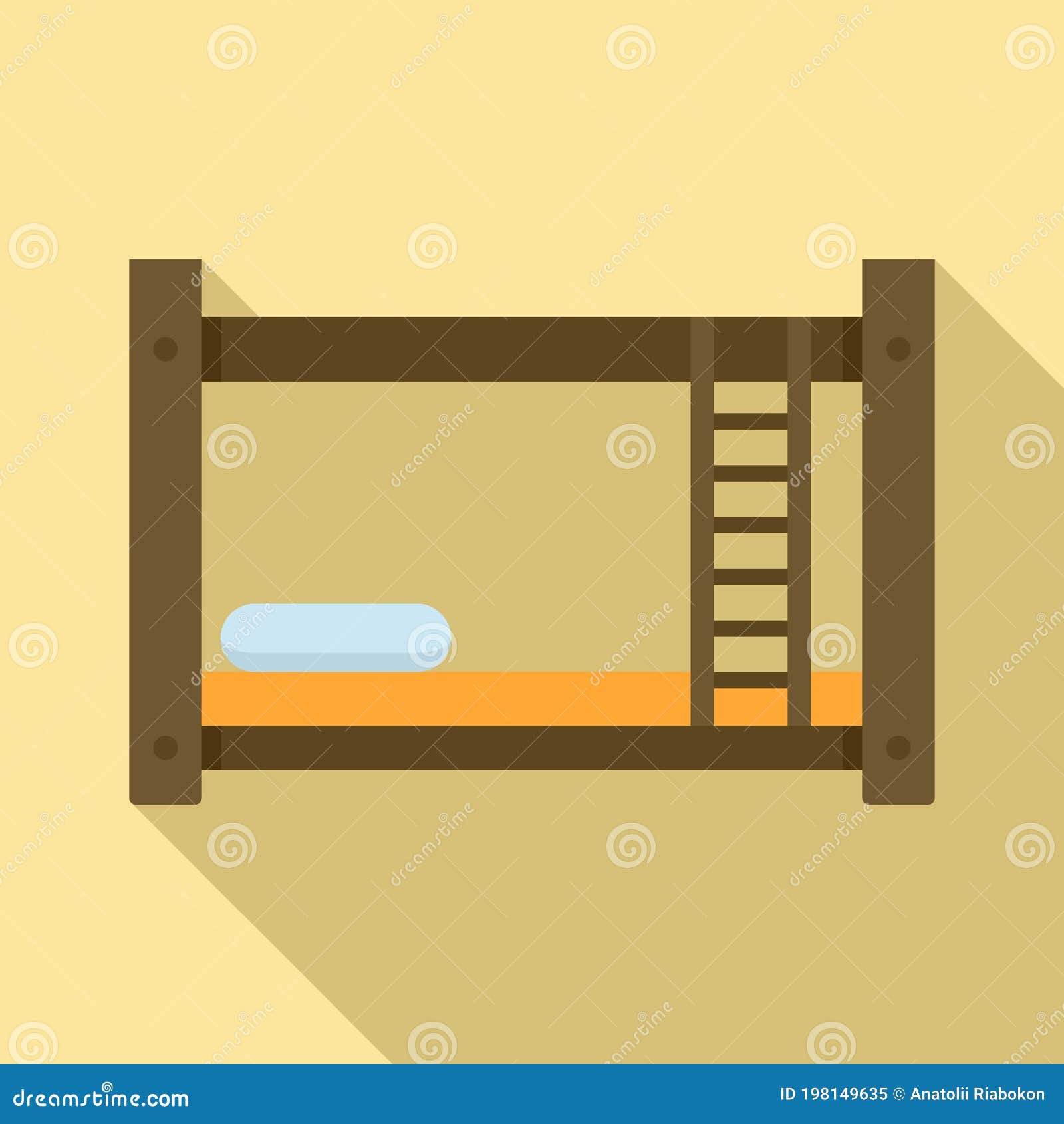 Room Bunk Bed Icon Flat Style Stock Vector Illustration Of Computer