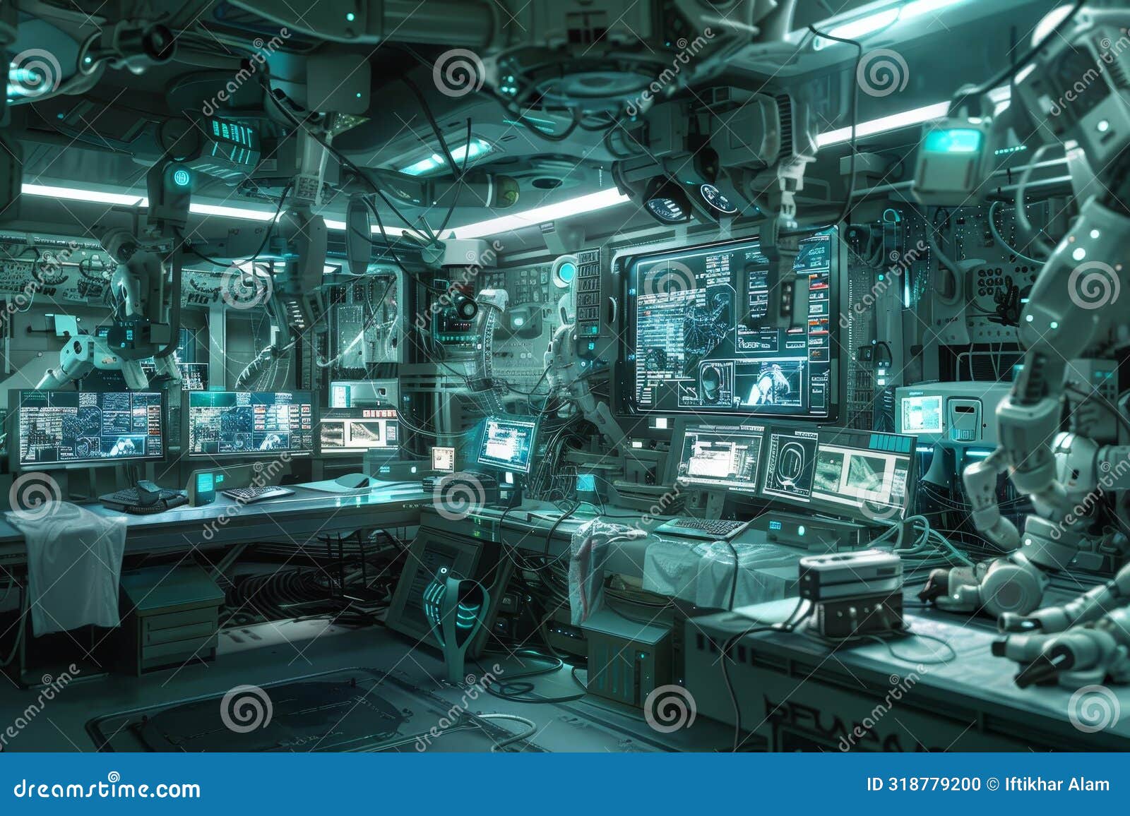 A Room Bustling with Activity, Filled Wall-to-wall with Computers and ...