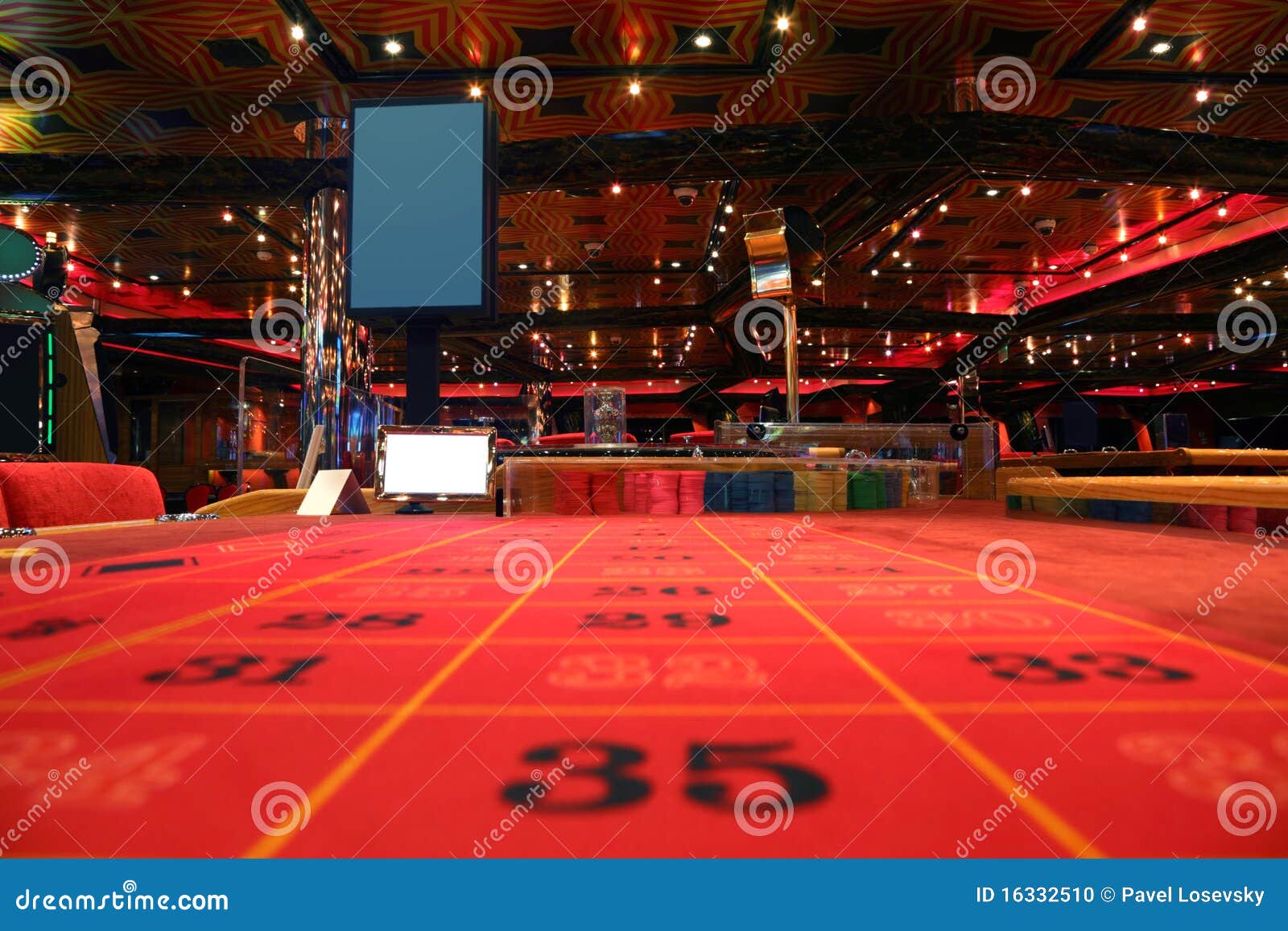 Room in Casino with Table for Roulette Game Stock Photo - Image of ...