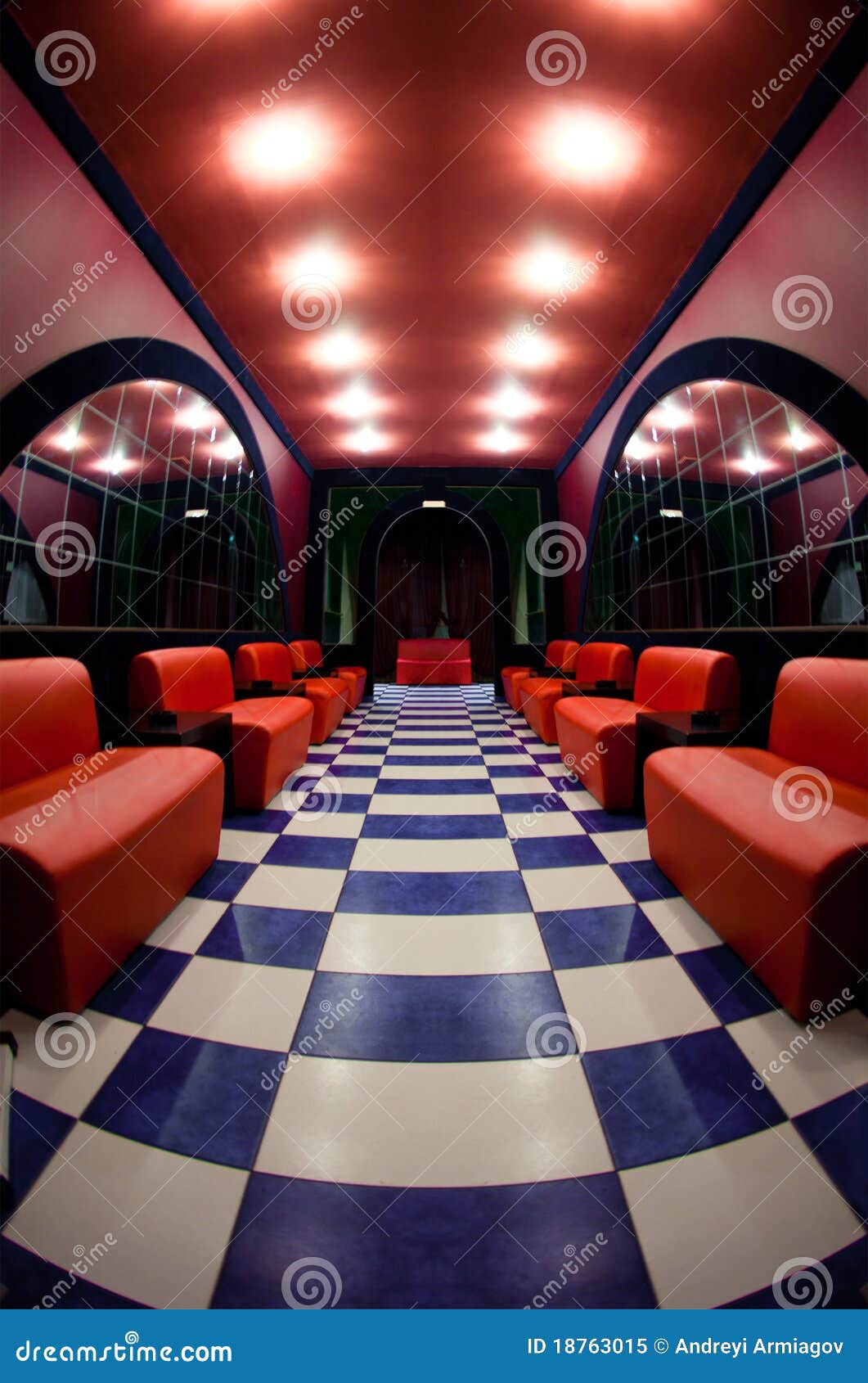 Room with a Checkered Floor Stock Image - Image of divan, chequered ...