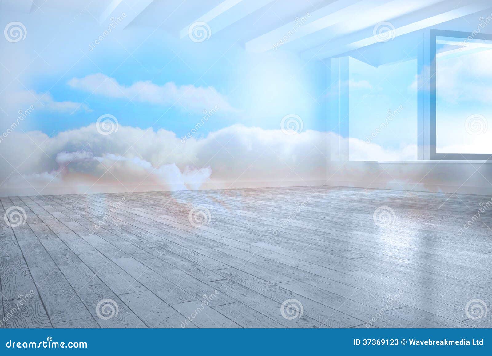 Room with cloud stock illustration. Illustration of graphic - 37369123