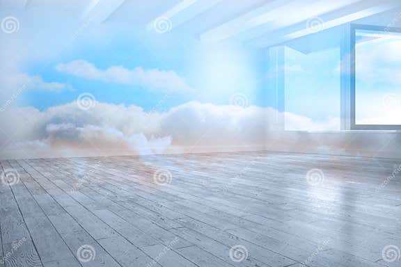 Room with cloud stock illustration. Illustration of graphic - 37369123