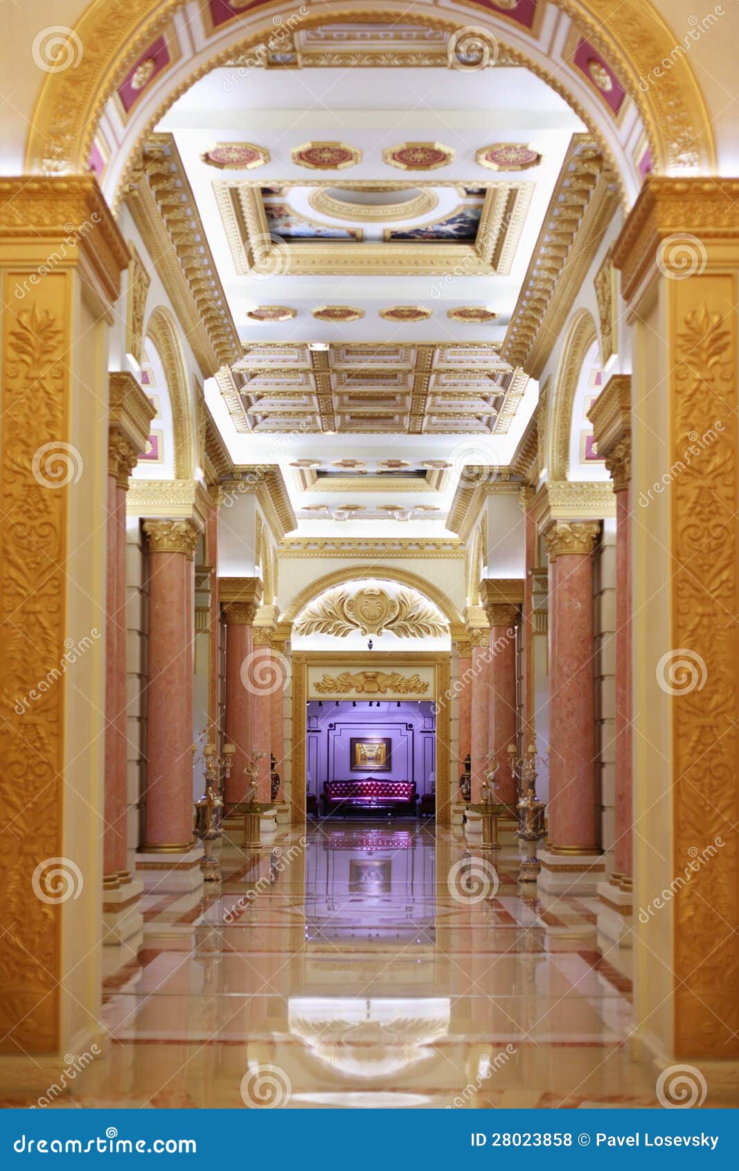 Room with Columns in Classic Style Editorial Stock Photo - Image of ...