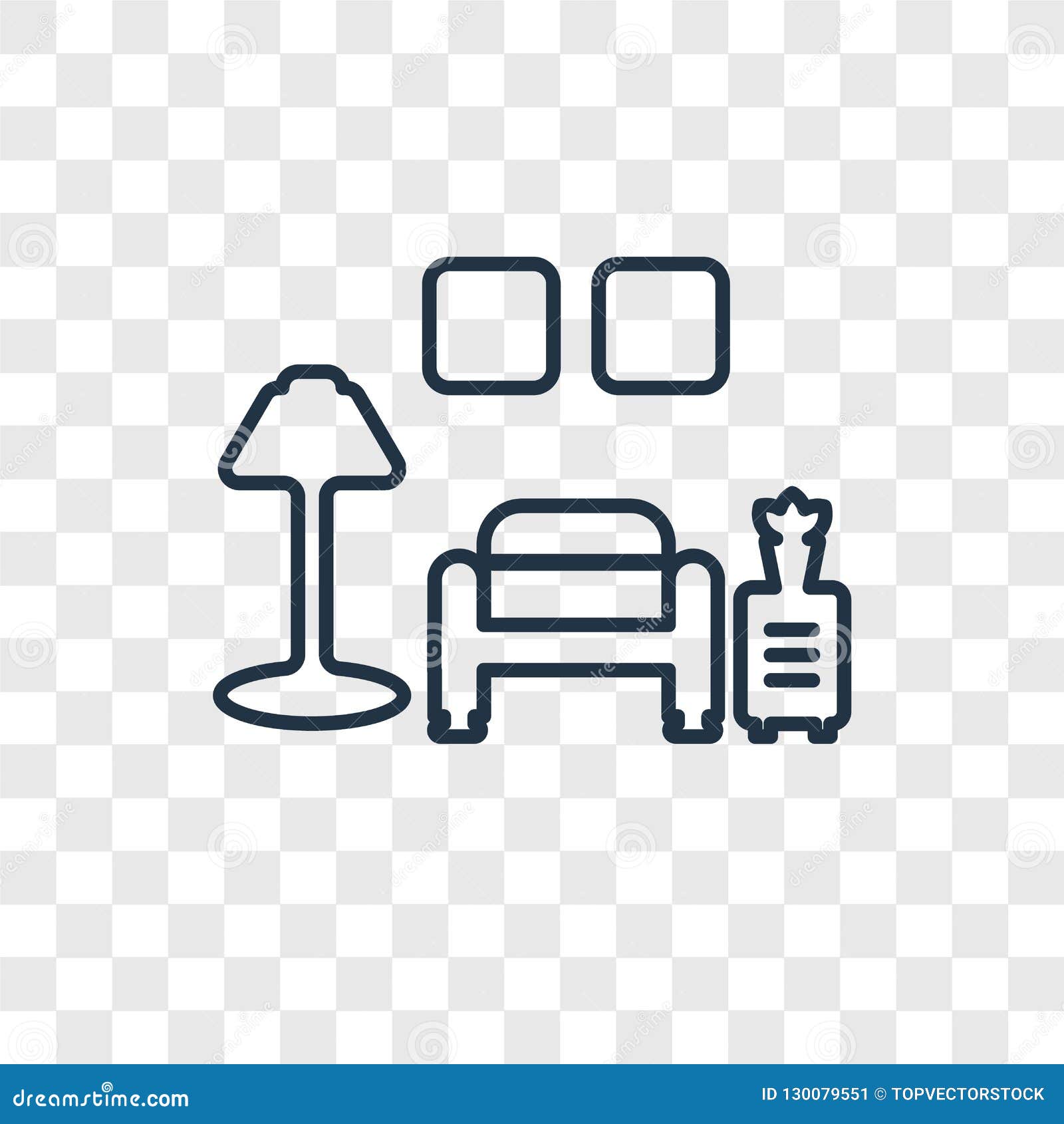 Room Concept Vector Linear Icon Isolated on Transparent Background ...