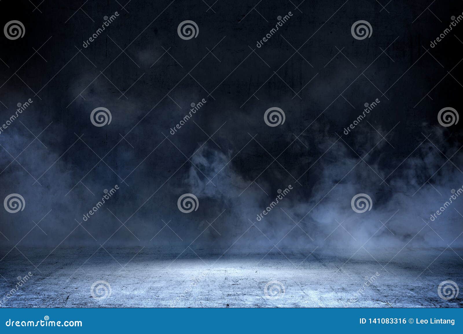 Room with Concrete Floor and Smoke Stock Photo - Image of cloud, mist ...