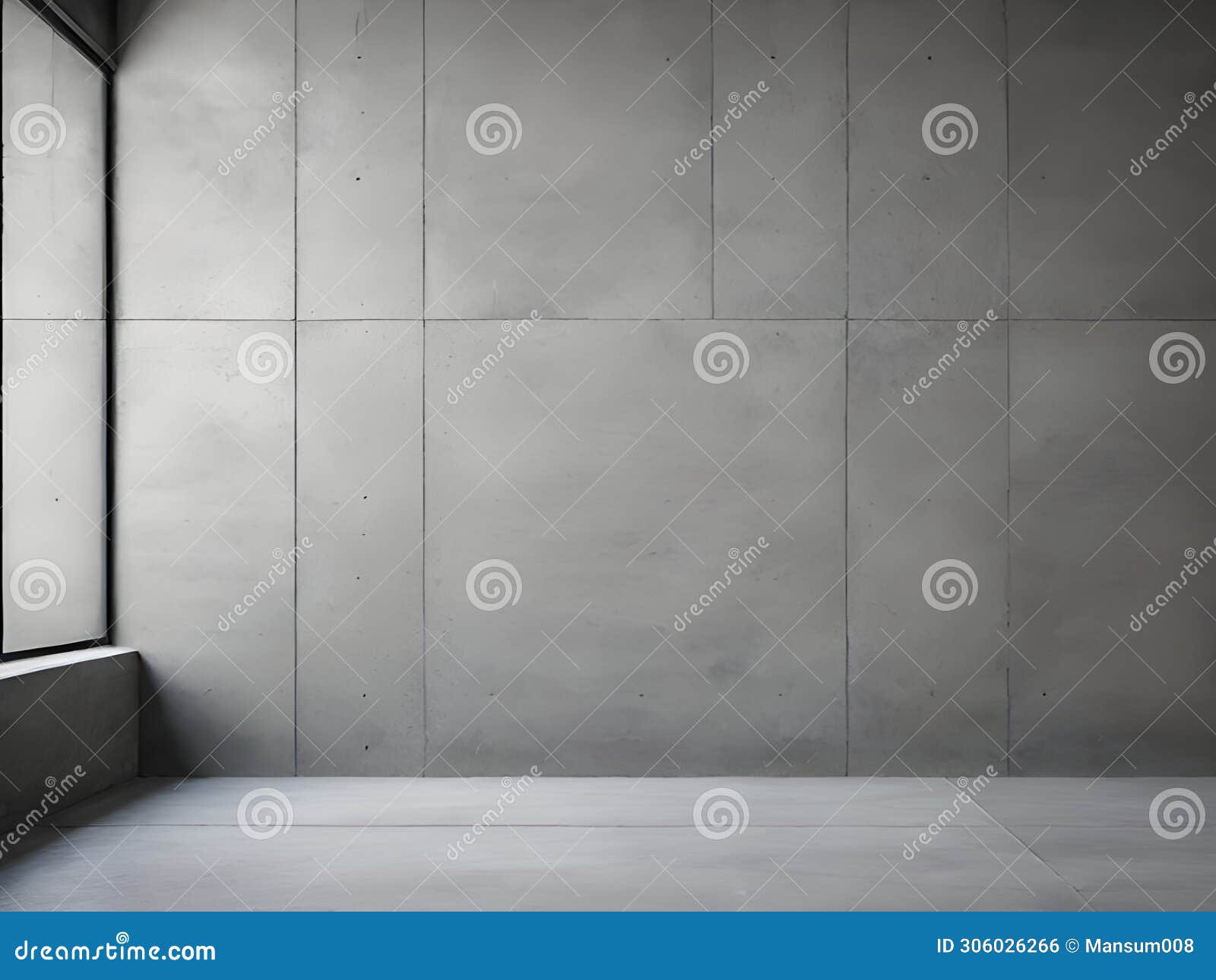 A Room with a Concrete Wall and a Window Stock Illustration ...
