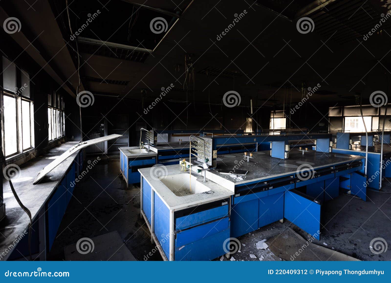 Condition after Scientific Laboratory Fire. Stock Photo - Image of ...